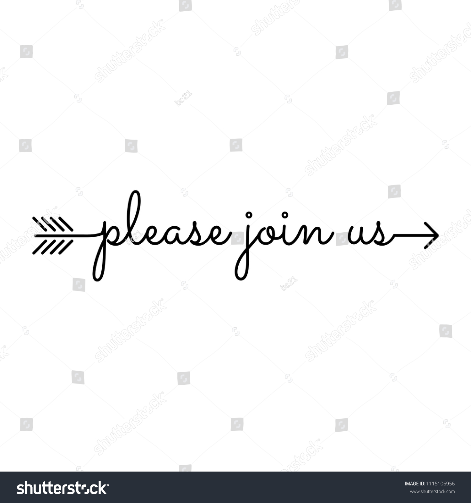Please Join Us Typography Starts Ends Stock Vector (Royalty Free ...