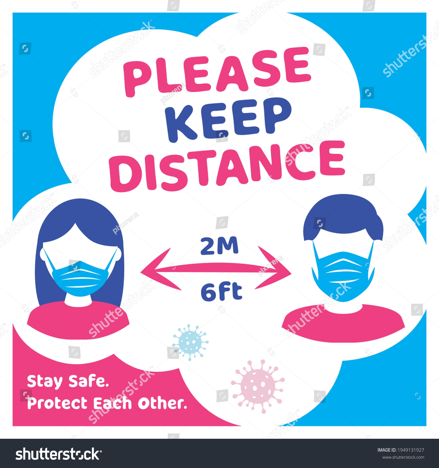 Please Keep Distance Vector Banner Design: Vector có sẵn (miễn phí bản ...