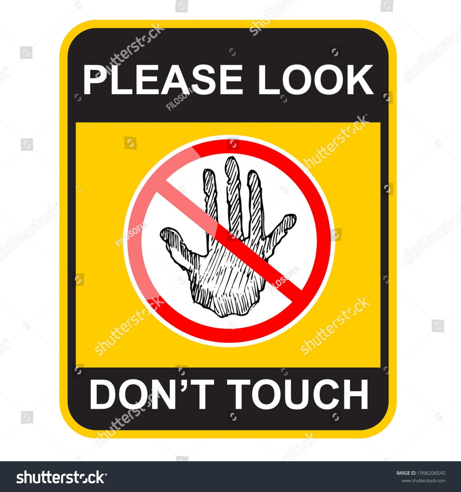 Please Look Dont Touch Sign Vector Stock Vector (Royalty Free ...