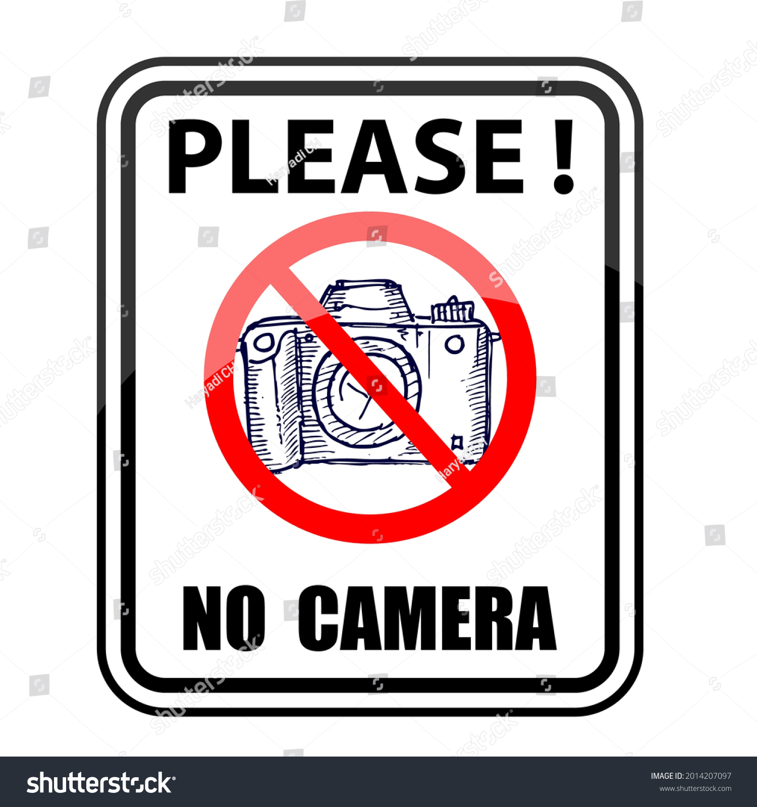 Please No Camera Sign Label Vector Stock Vector (Royalty Free) 2014207097