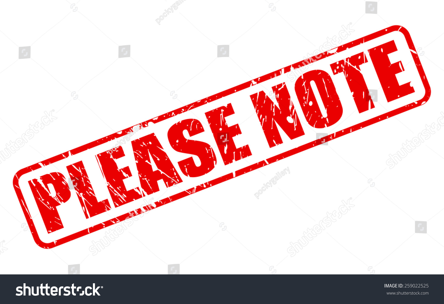 Please Note Red Stamp Text On Stock Vector (Royalty Free) 259022525 ...