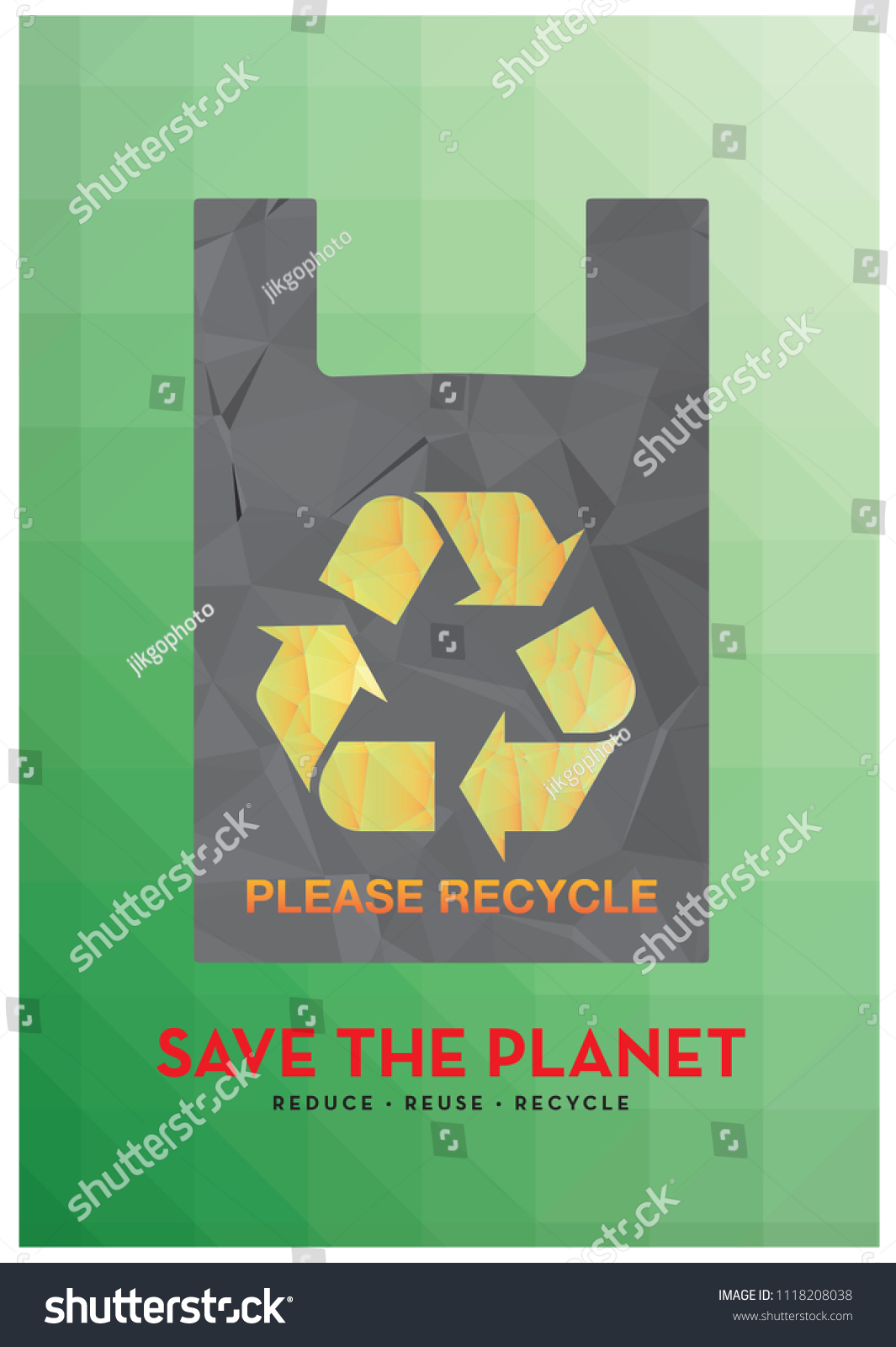 Please Recycle Save Planet Poster Concept Stock Vector (Royalty Free ...