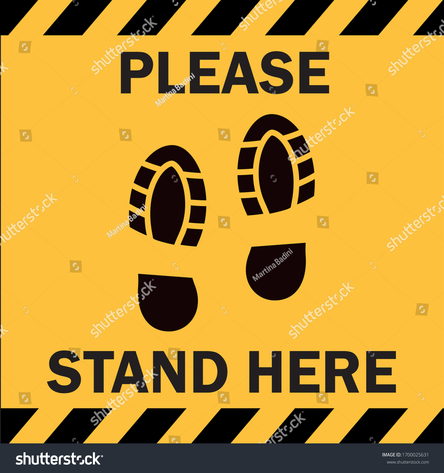 Please Stand Here Sign Vector Illustration Stock Vector (Royalty Free ...
