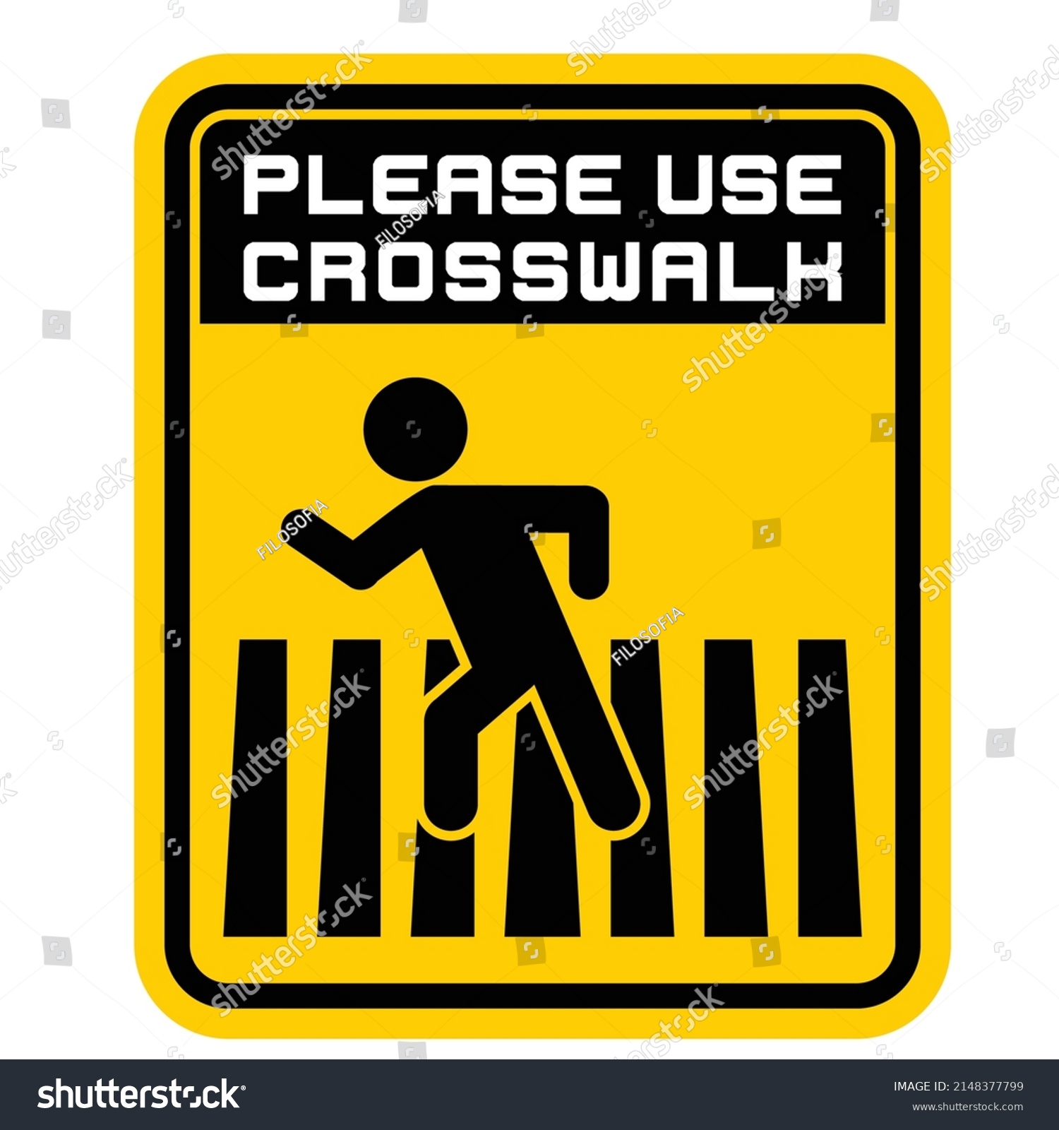 Please Use Crosswalk Sticker Label Vector Stock Vector (Royalty Free ...