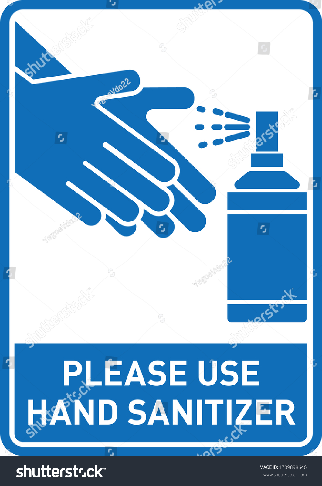 Please Use Hand Sanitizer Sign Vector Stock Vector (Royalty Free ...