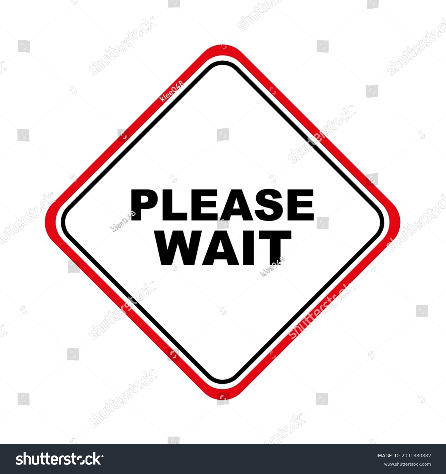 Please Wait Sign On White Background Stock Vector (Royalty Free) 2091880882