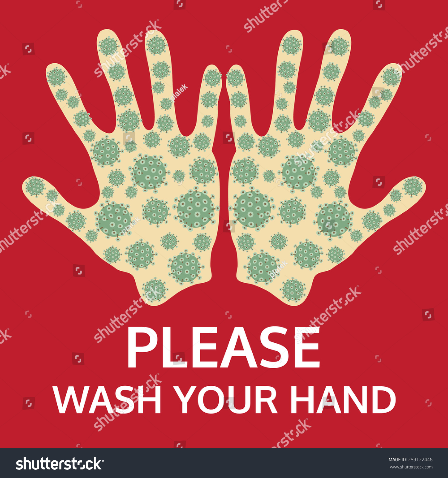 Please Wash Your Hand Sign Vector เวกเตอร์สต็อก ปลอดค่าลิขสิทธิ์ 289122446