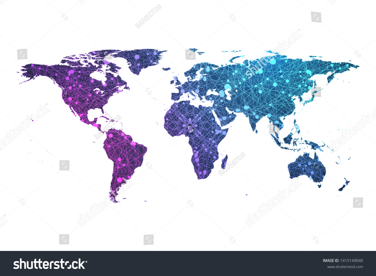 Plexus Particle World Map Vector Illustration Stock Vector (Royalty ...