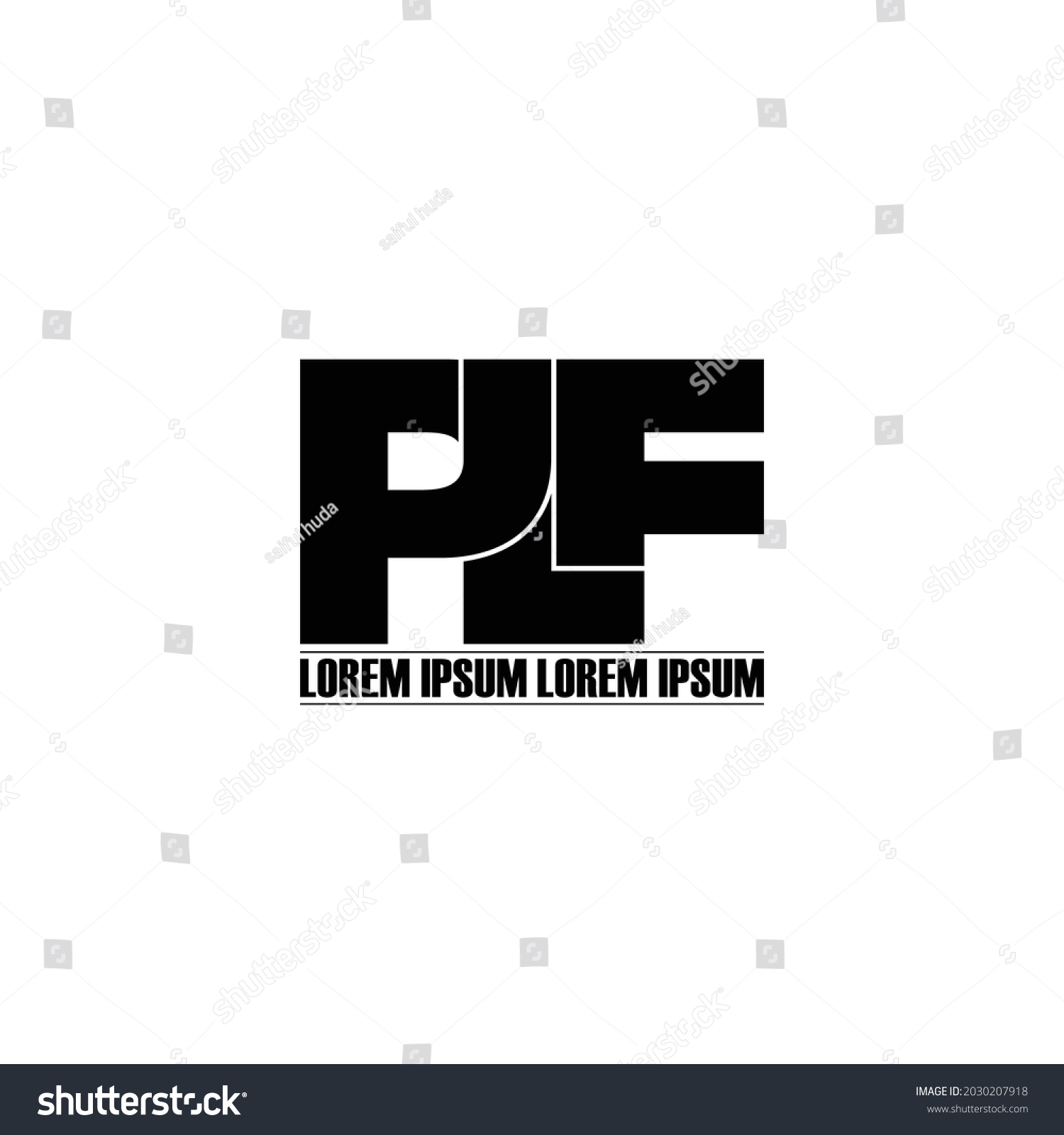 Plf Letter Monogram Logo Design Vector Stock Vector (Royalty Free ...
