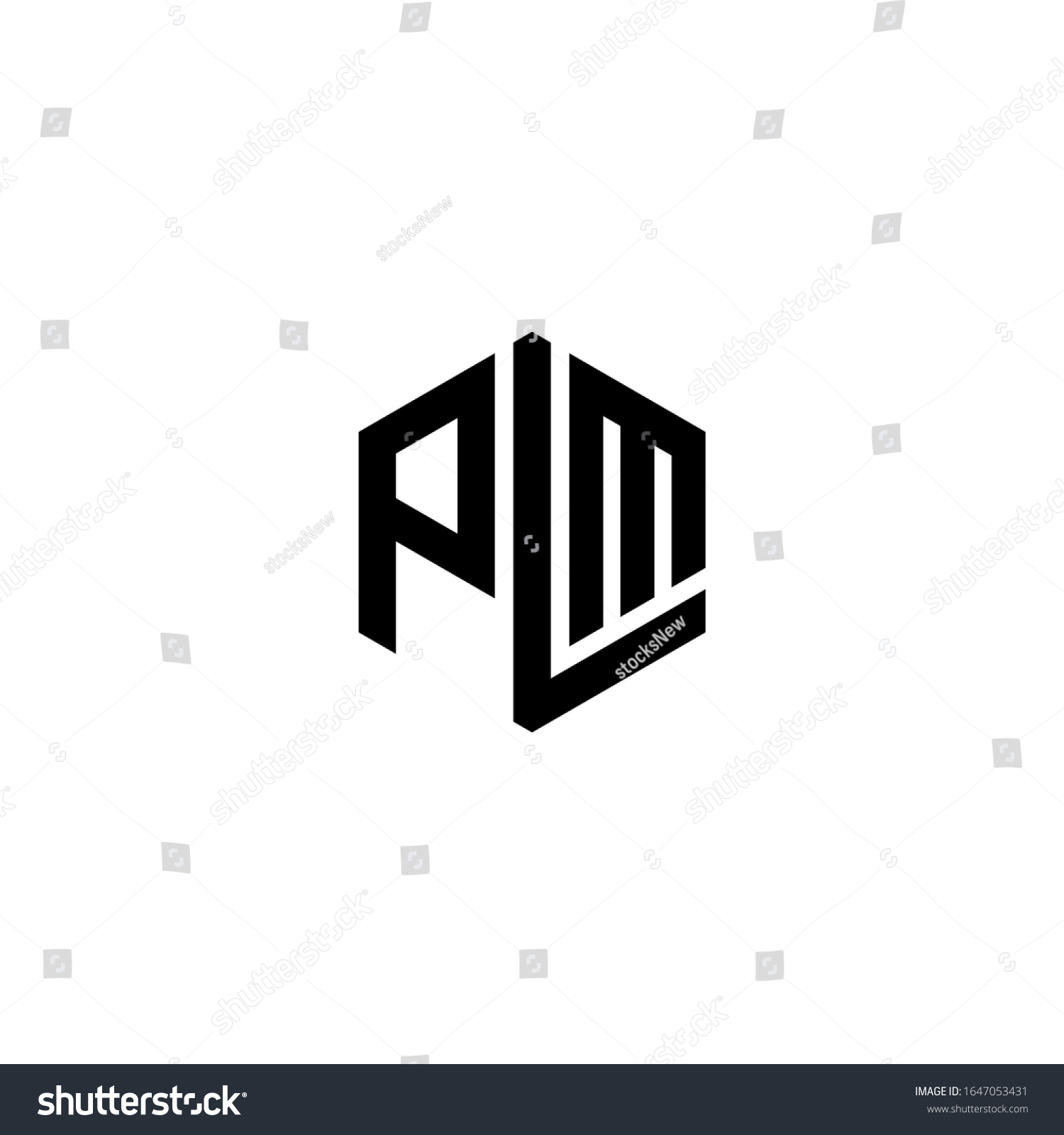 Plm Letter Logo Design Polygon Monogram: เวกเตอร์สต็อก (ปลอดค่า ...