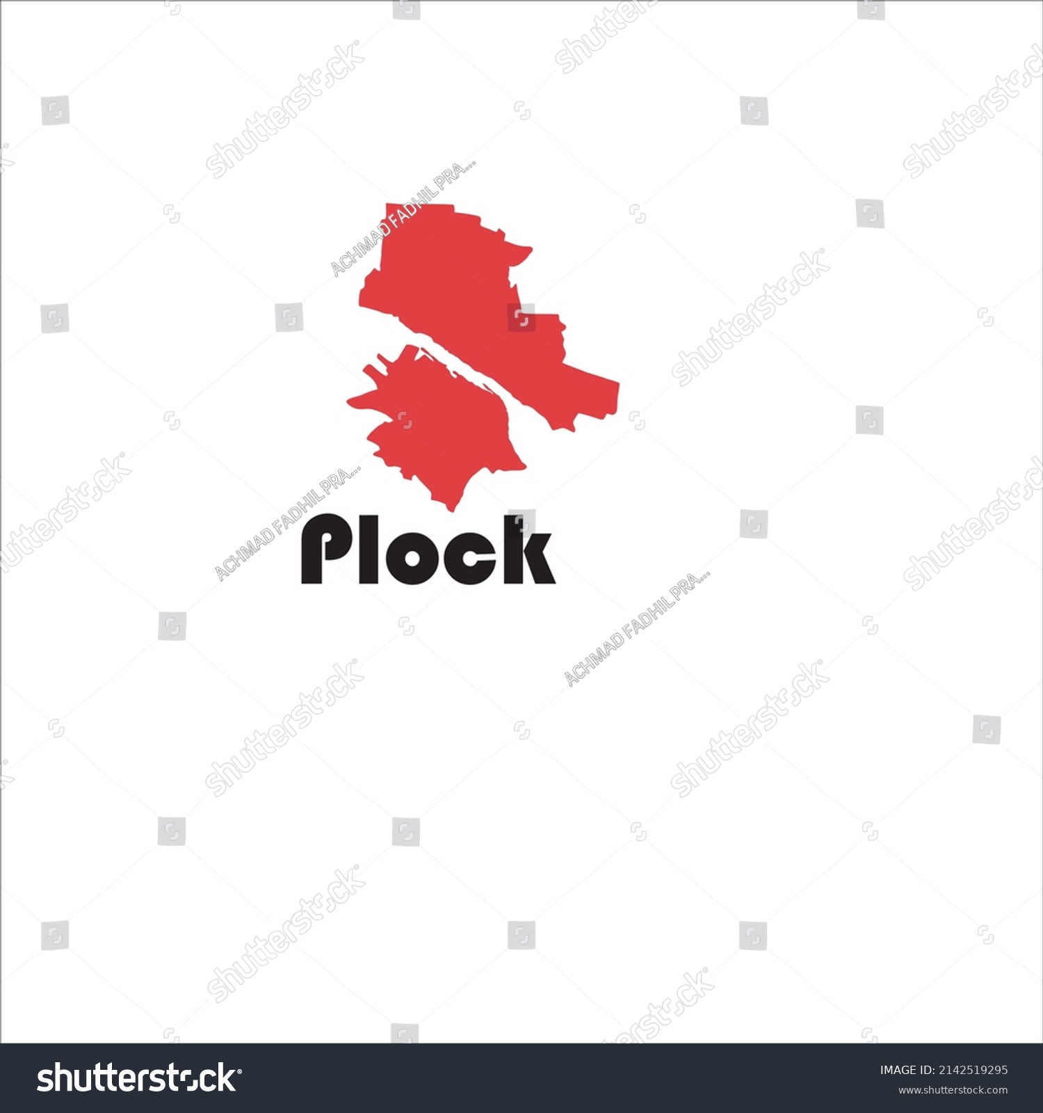 Plock Map On White Background Stock Vector (Royalty Free) 2142519295 ...