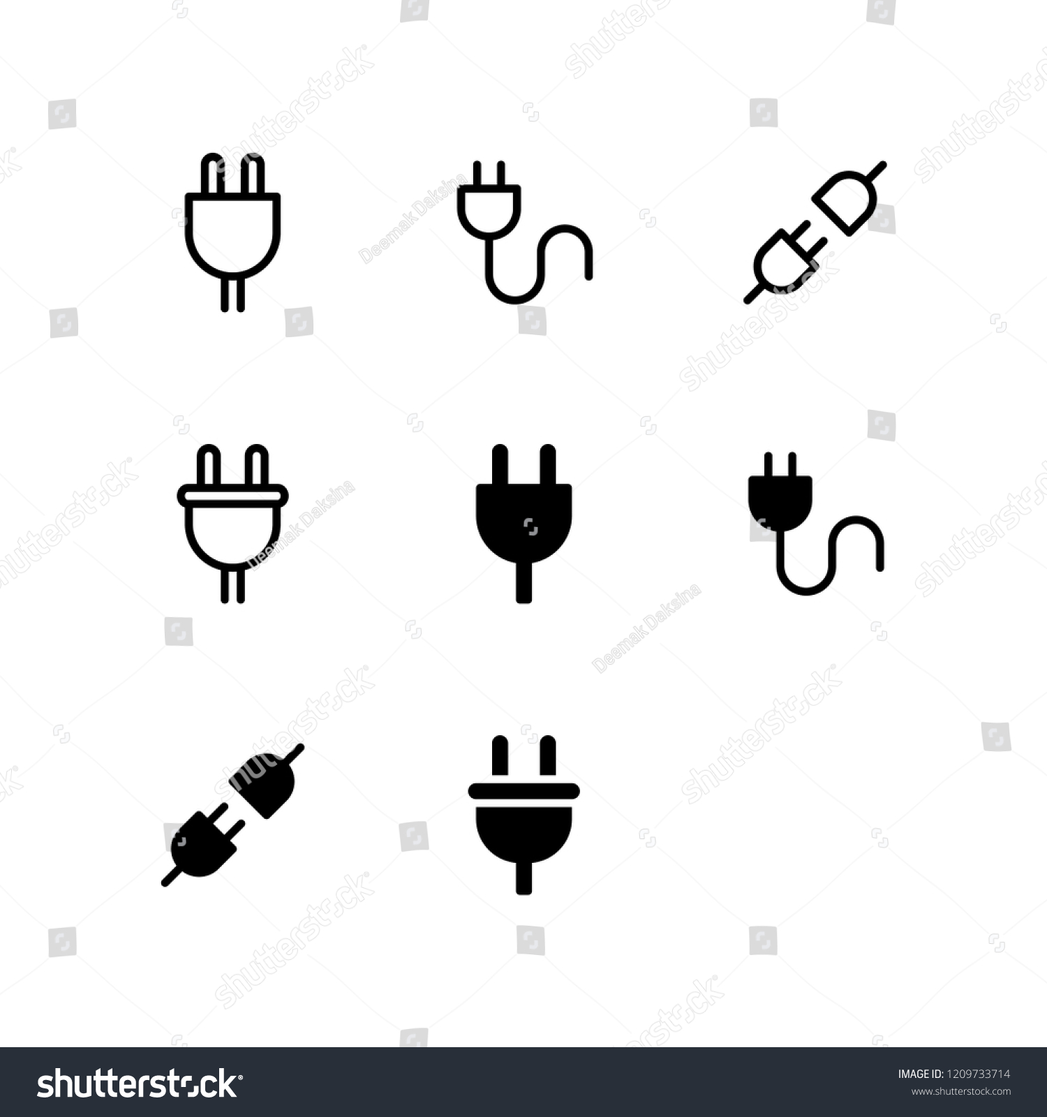 Plug Icon Logo Vector Symbol Electricity Stock Vector (Royalty Free ...