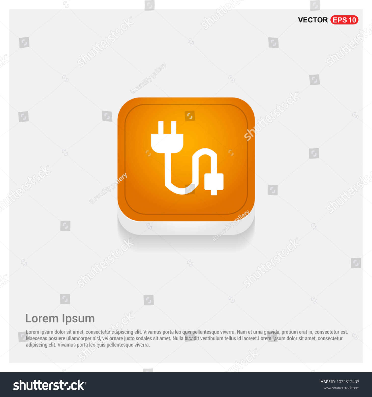 Plugin Icon Orange Abstract Web Button Stock Vector (Royalty Free ...