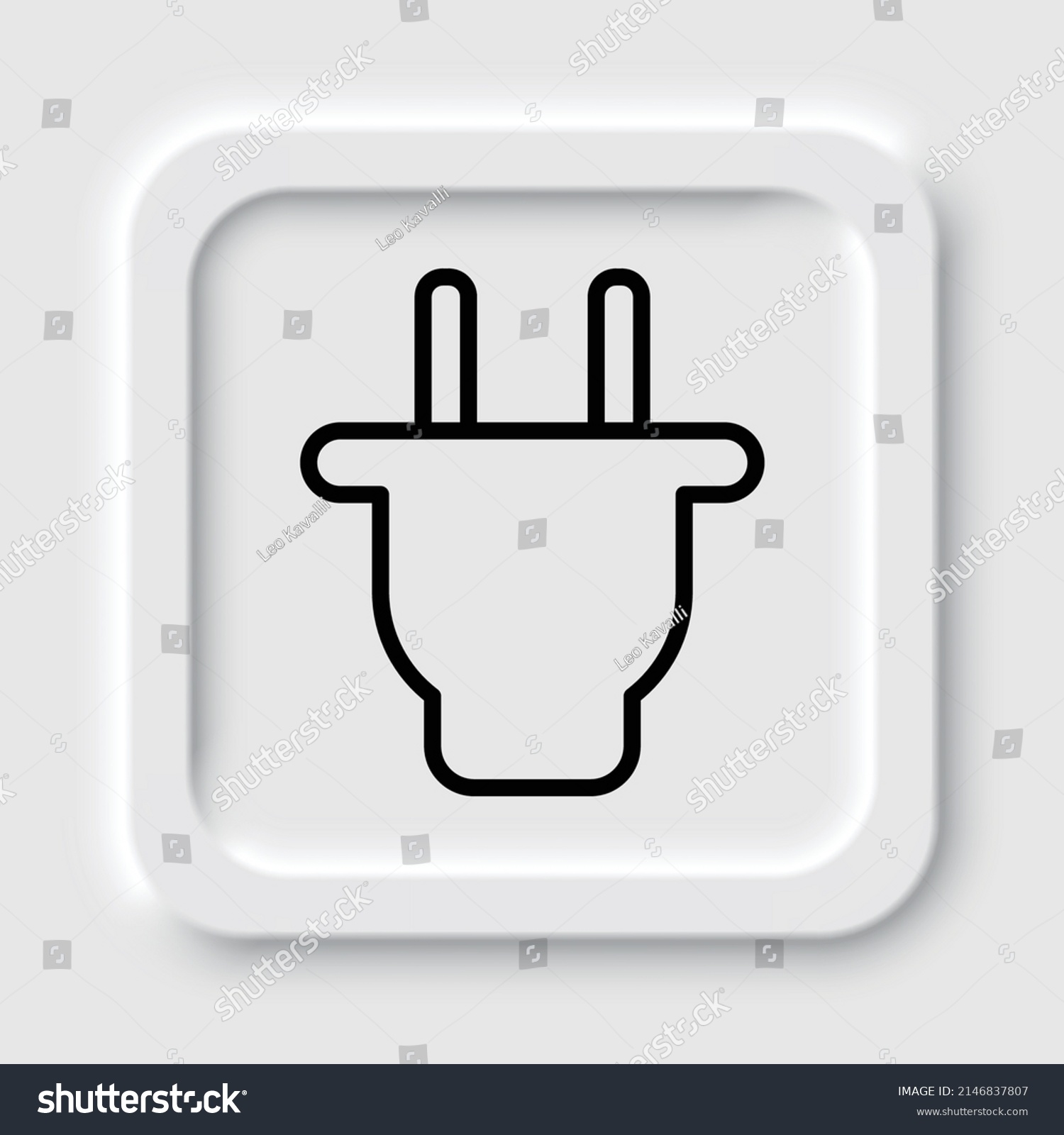 Plug Simple Icon Flat Design Neumorphism Stock Vector (Royalty Free ...