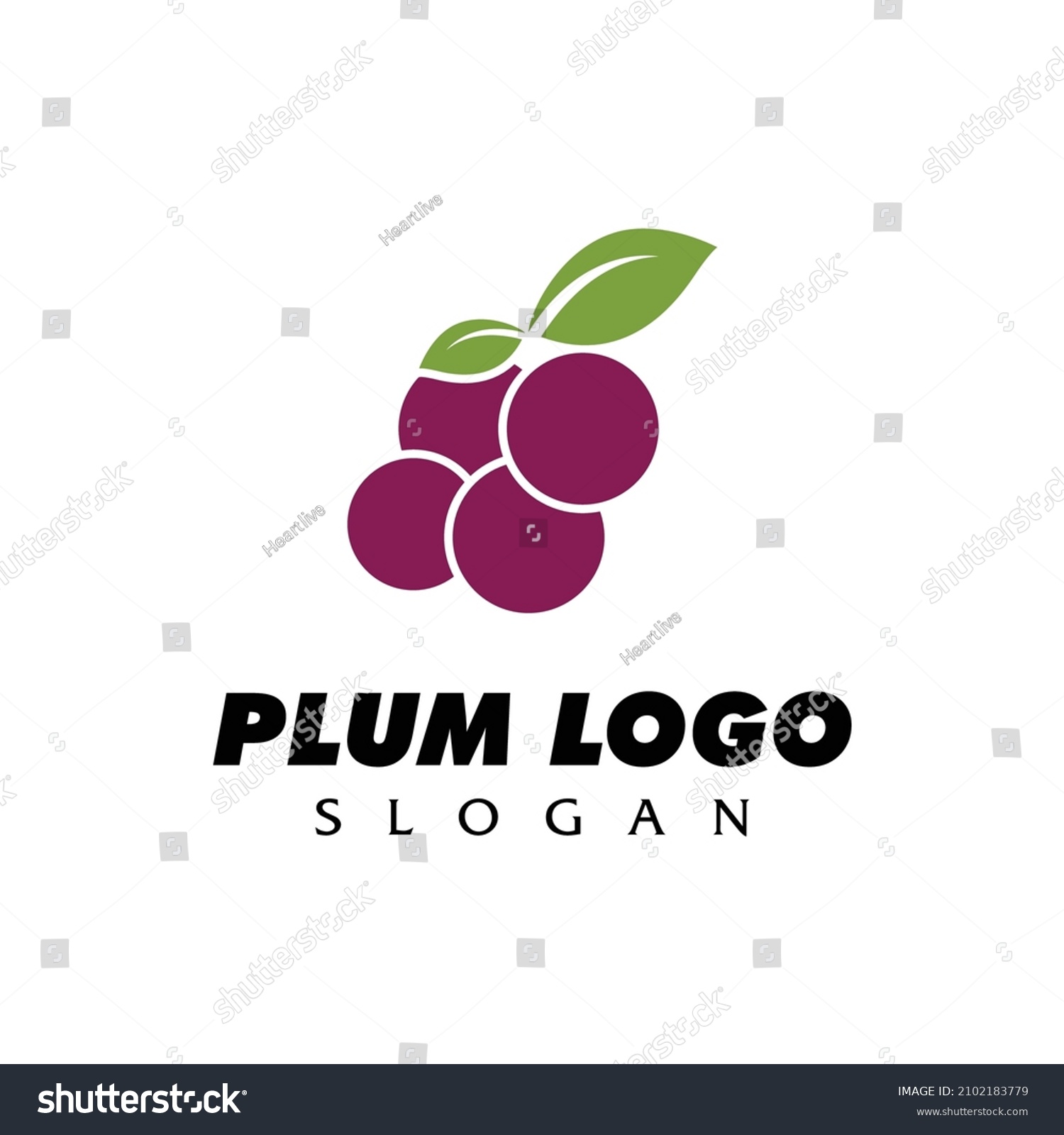 Plum Logo Vector Icon Design Template Stock Vector (Royalty Free ...