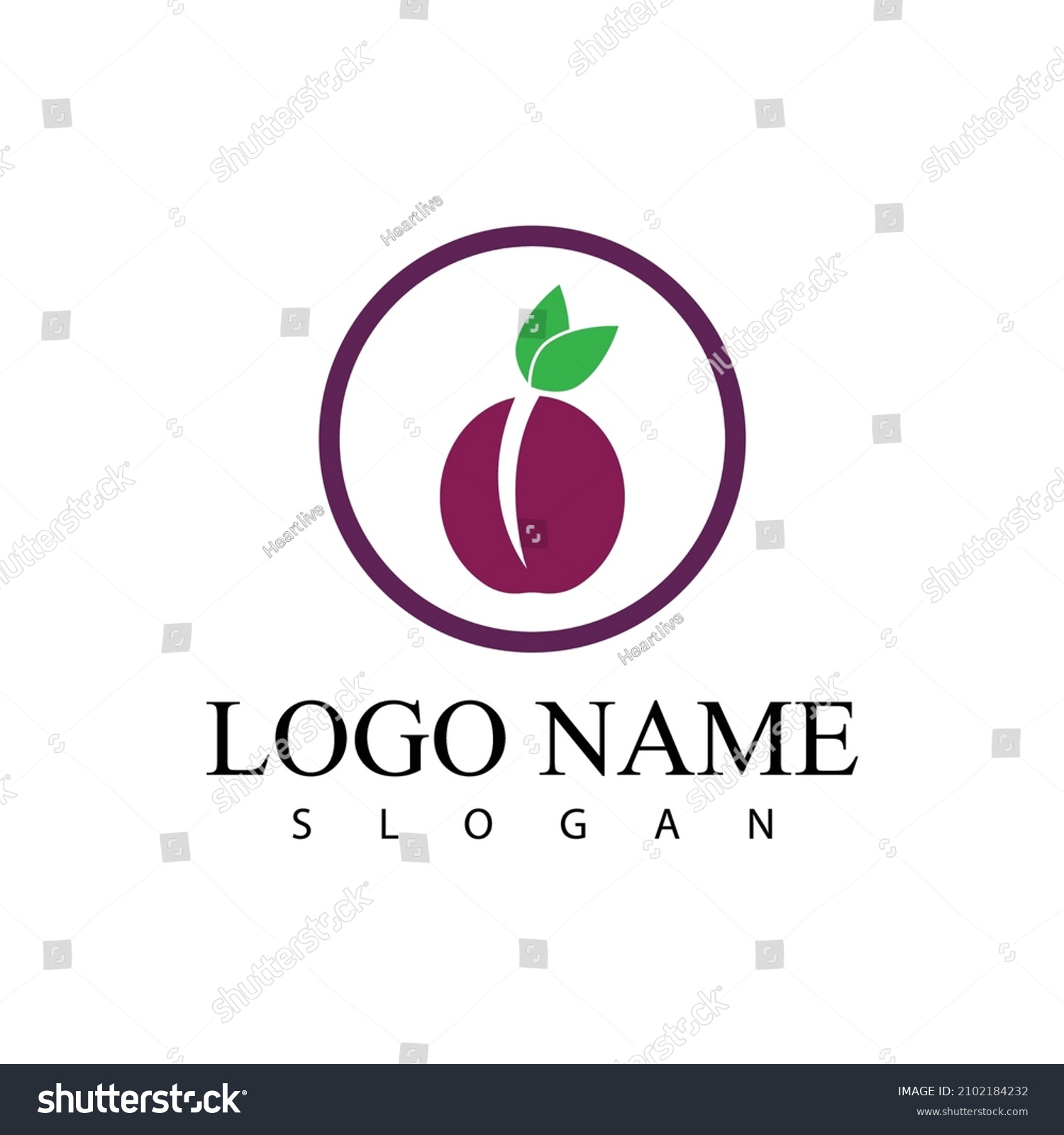 Plum Logo Vector Icon Design Template Stock Vector (Royalty Free ...