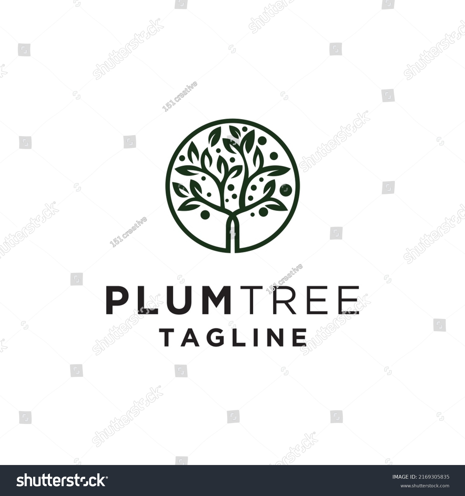 Plum Tree Logo Icon Vector Stock Vector (Royalty Free) 2169305835 ...