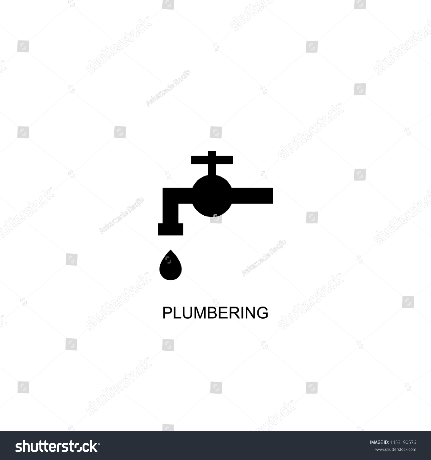 Plumbering Icon Vector Black Design Stock Vector (Royalty Free) 1453190576 | Shutterstock