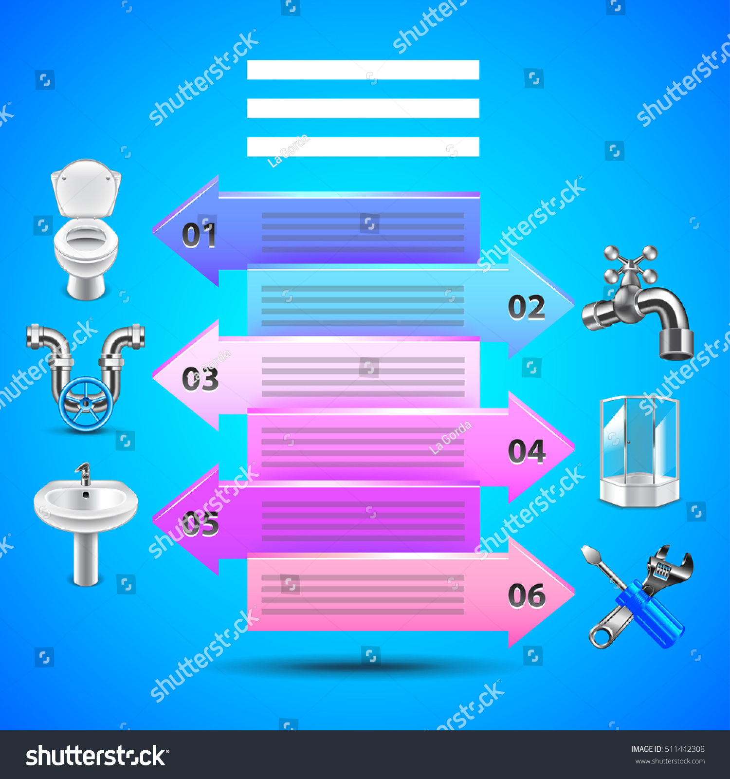 Plumbing Infographics Arrows Objects Icons Vector Stock Vector (Royalty ...
