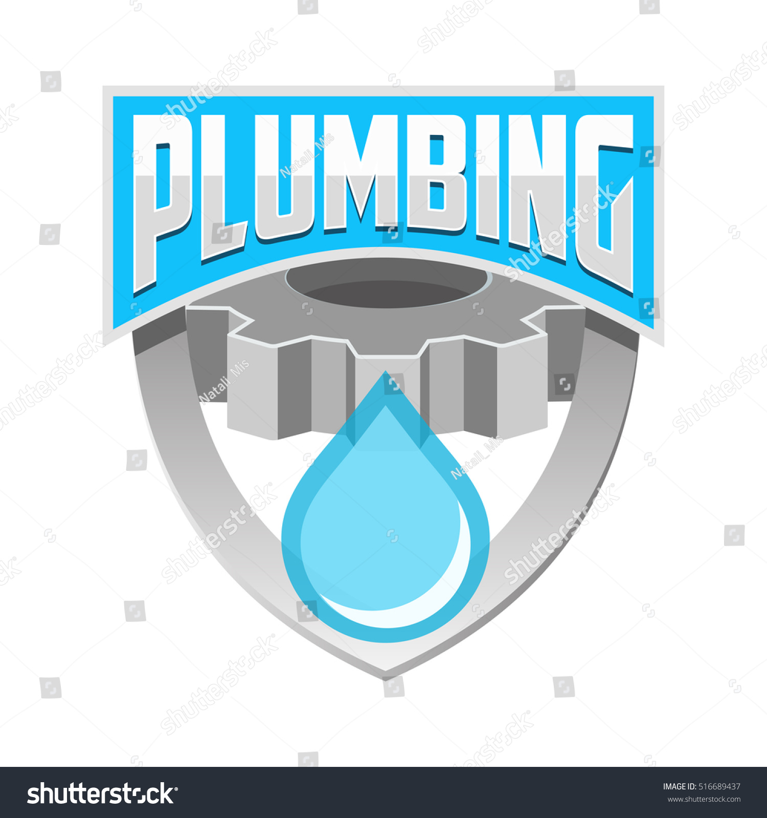 Plumbing Logo Badge Template Vector Stock Vector (Royalty Free) 516689437