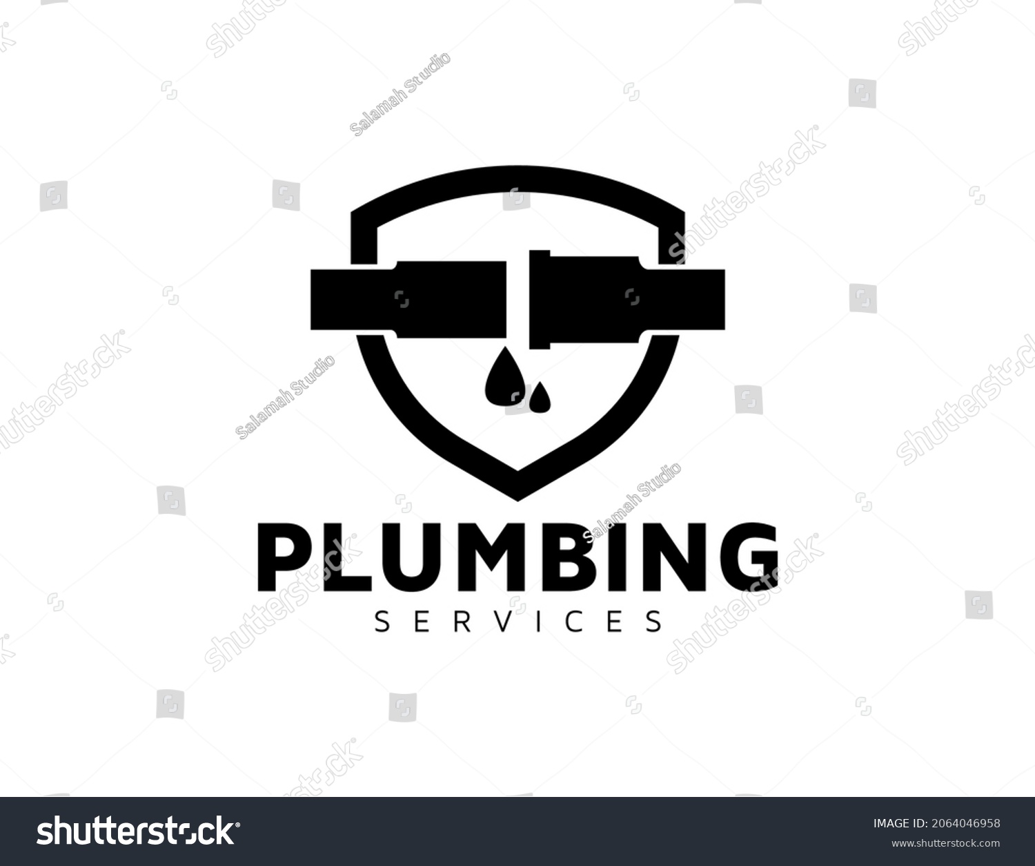 Plumbing Services Logo Design Template Stock Vector (Royalty Free ...