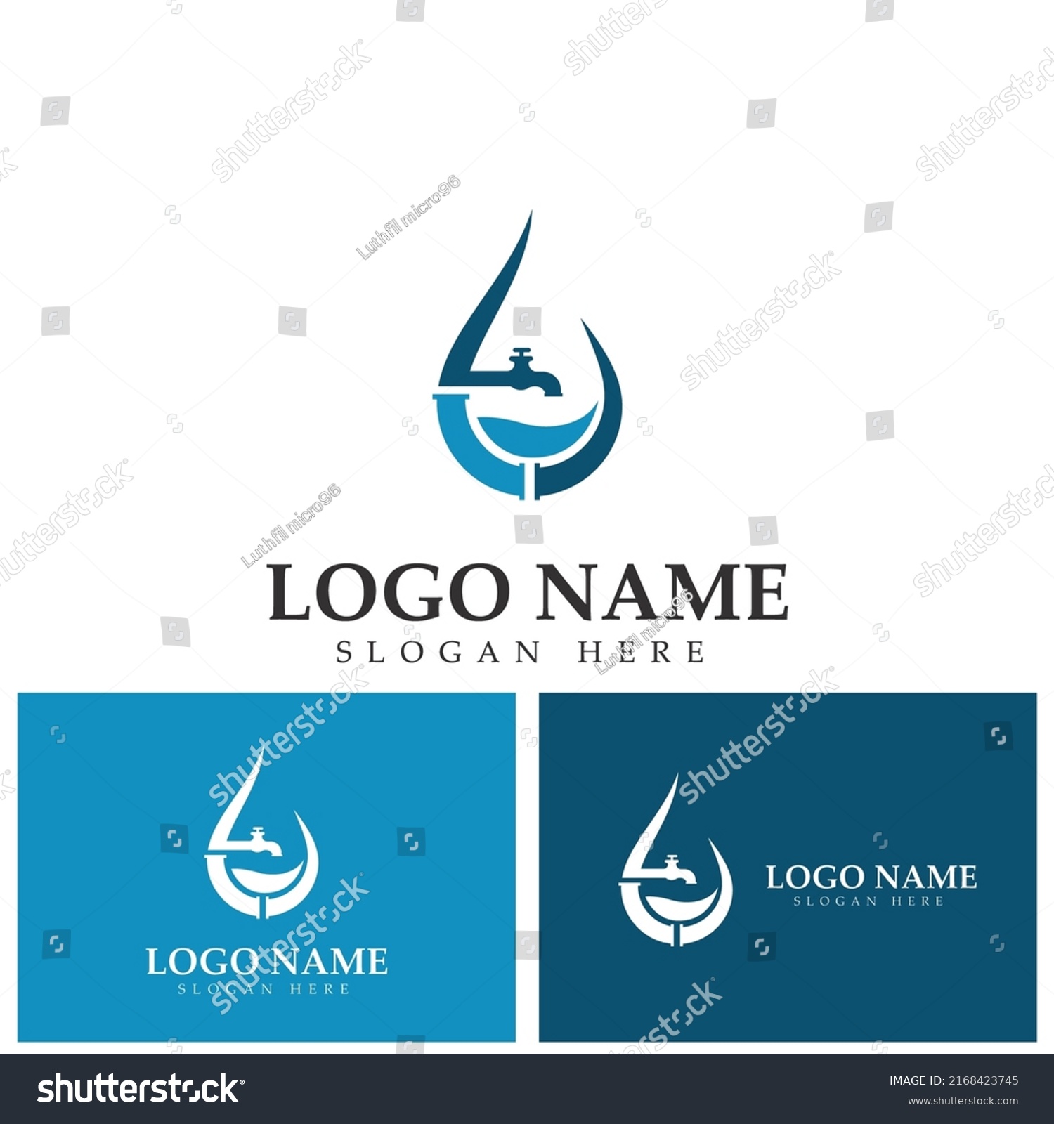 Plumbing Water Logo Icon Vector Template Stock Vector (Royalty Free ...