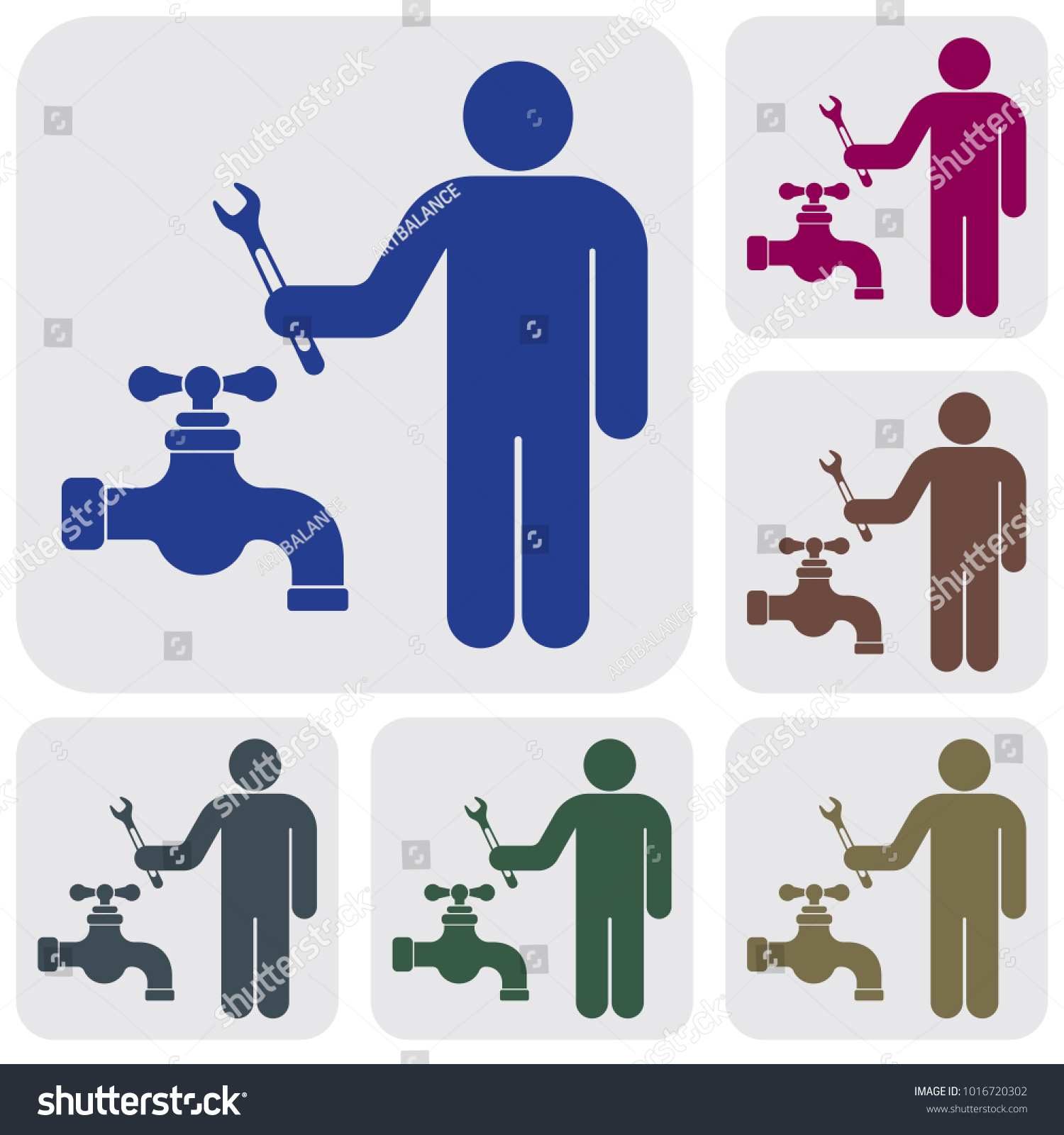 Plumbing Work Symbol Icon Vector Illustration Stock Vector (Royalty ...