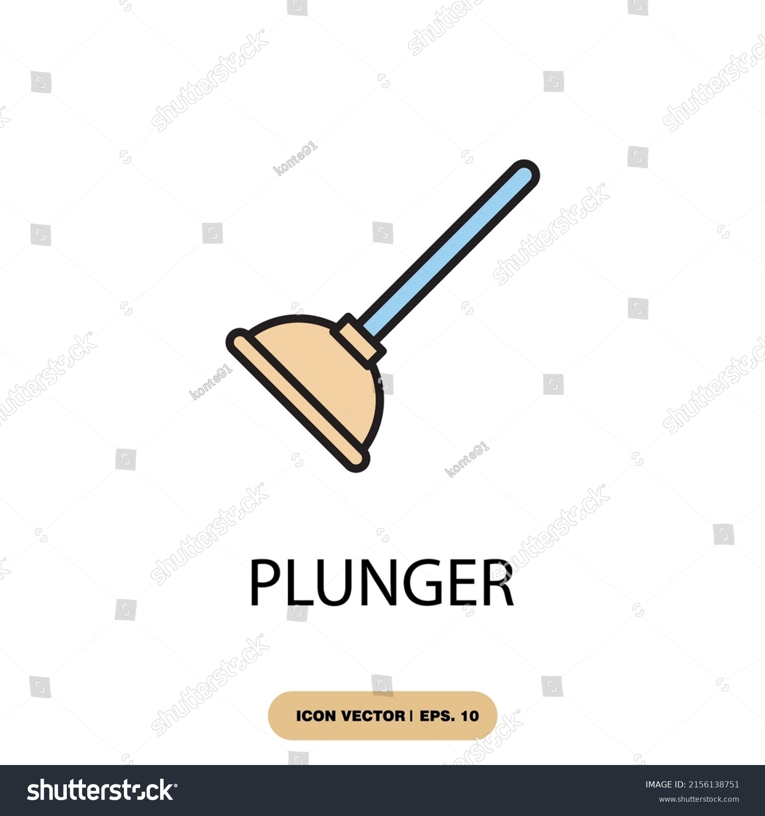 Plunger Icons Symbol Vector Elements Infographic Stock Vector (Royalty ...
