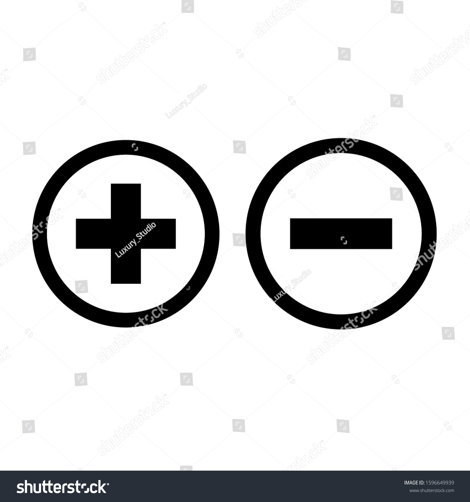 Plus Minus Icon Vector Symbol Web: vector de stock (libre de regalías ...