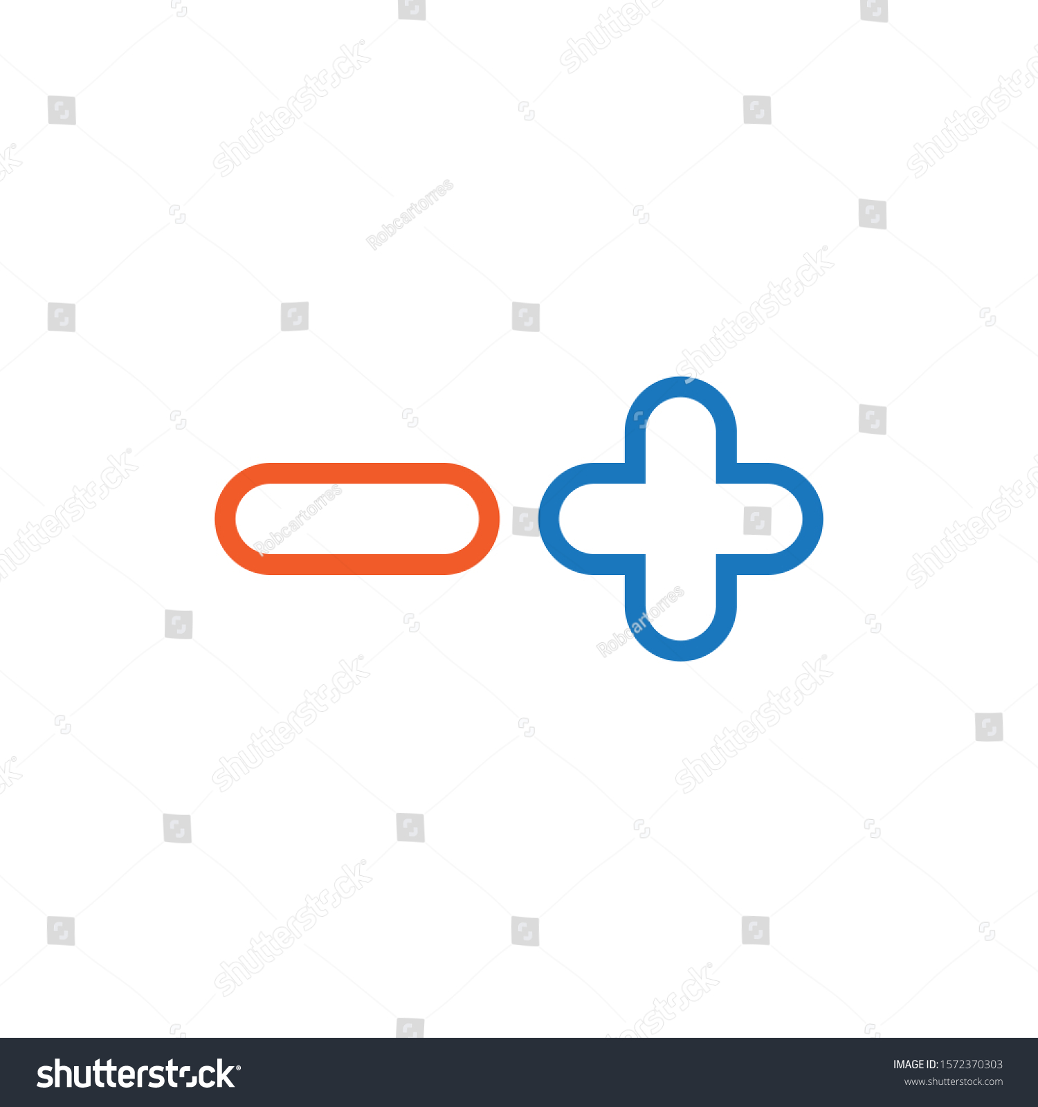 Plus Minus Icon Vector Simple Shapes Stock Vector (Royalty Free) 1572370303