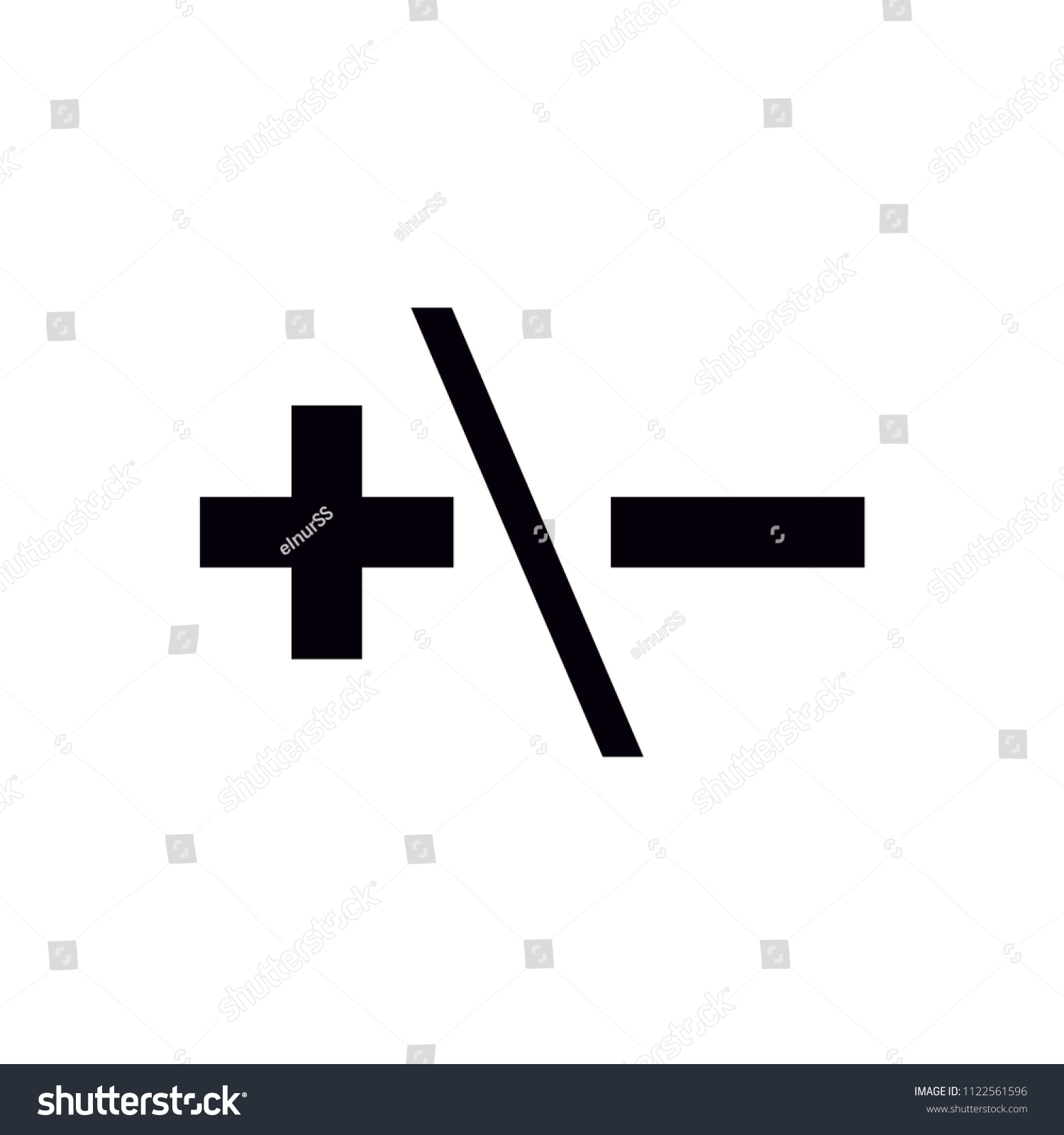 Plus Minus Vector Icon: vector de stock (libre de regalías) 1122561596 ...
