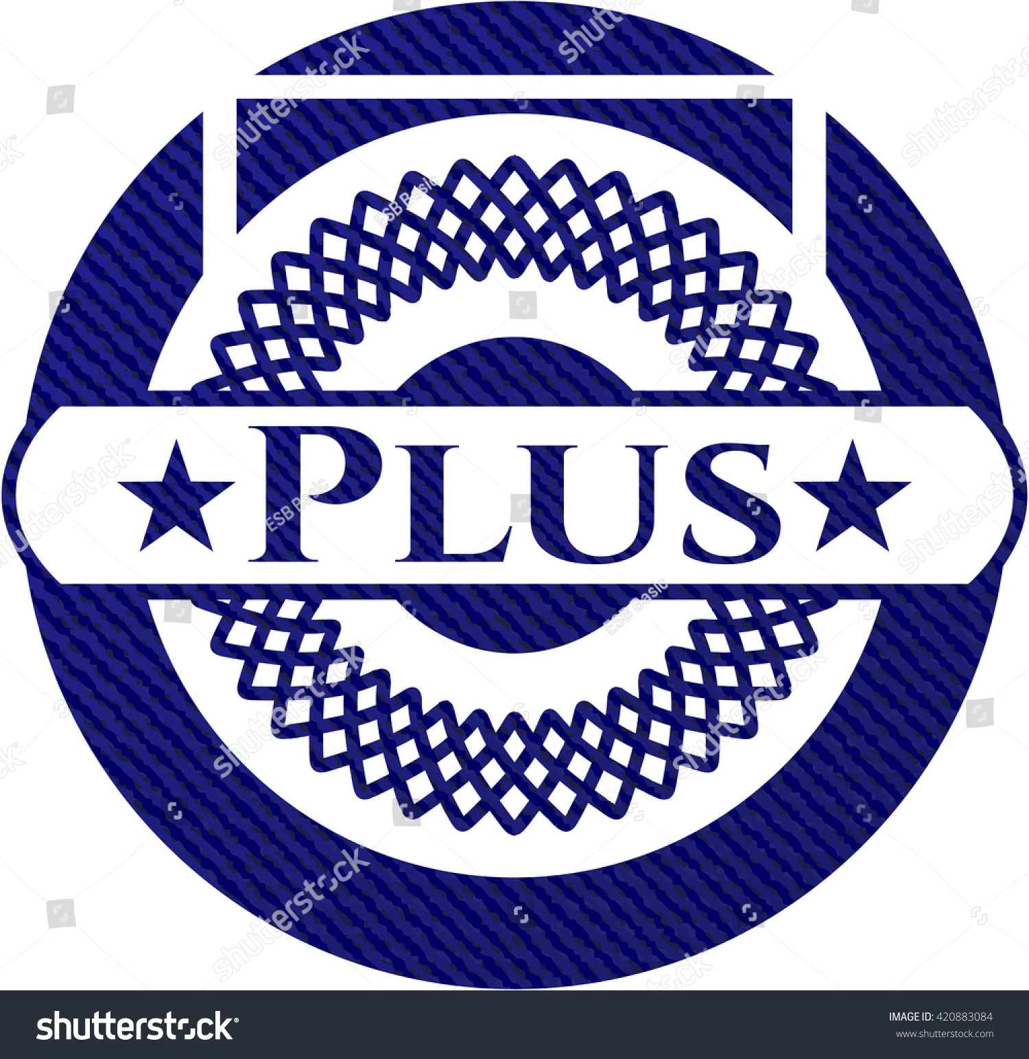 Plus Badge Jean Texture Stock Vector (Royalty Free) 420883084 ...