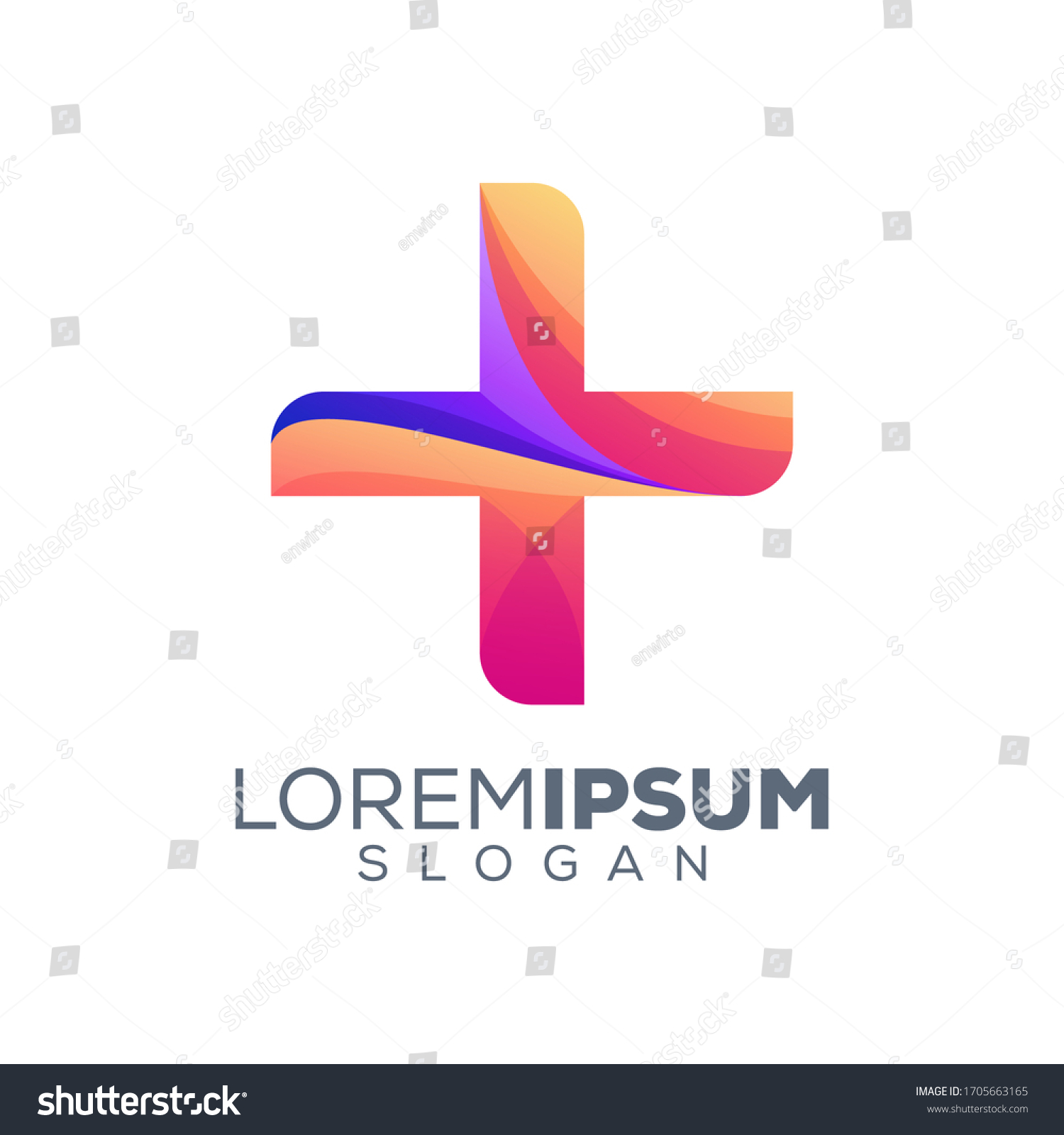 Plus Colorful Logo Design Template Stock Vector (Royalty Free ...