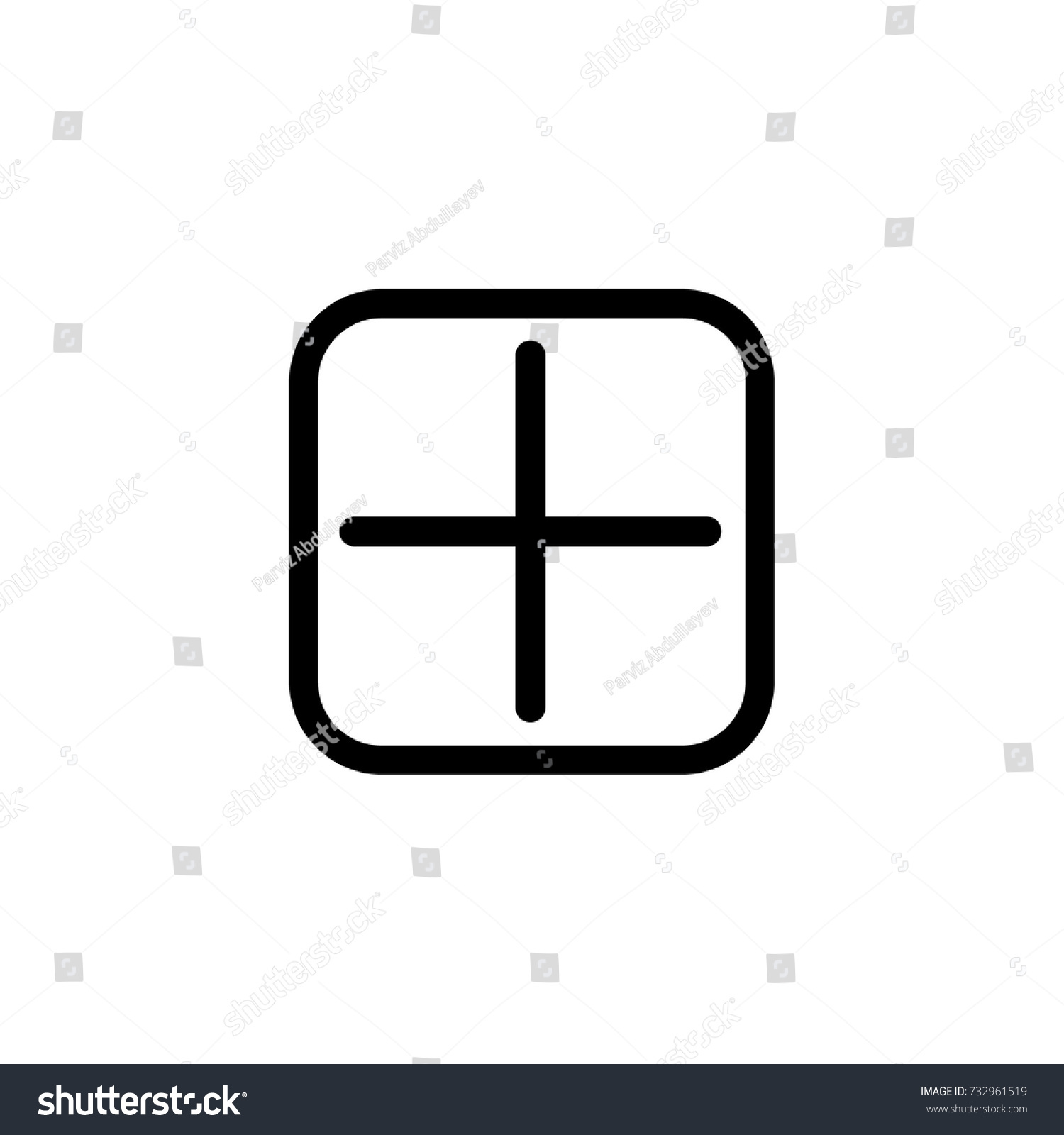 Plus Icon Black Thin Line Vector Stock Vector (Royalty Free) 732961519 ...