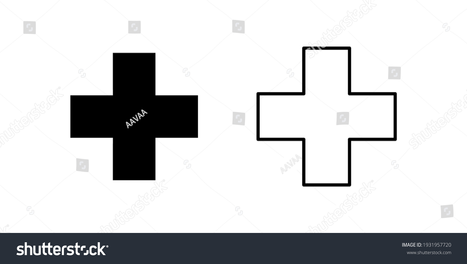 Plus Icon Set Add Plus Icon Stock Vector (Royalty Free) 1931957720 ...