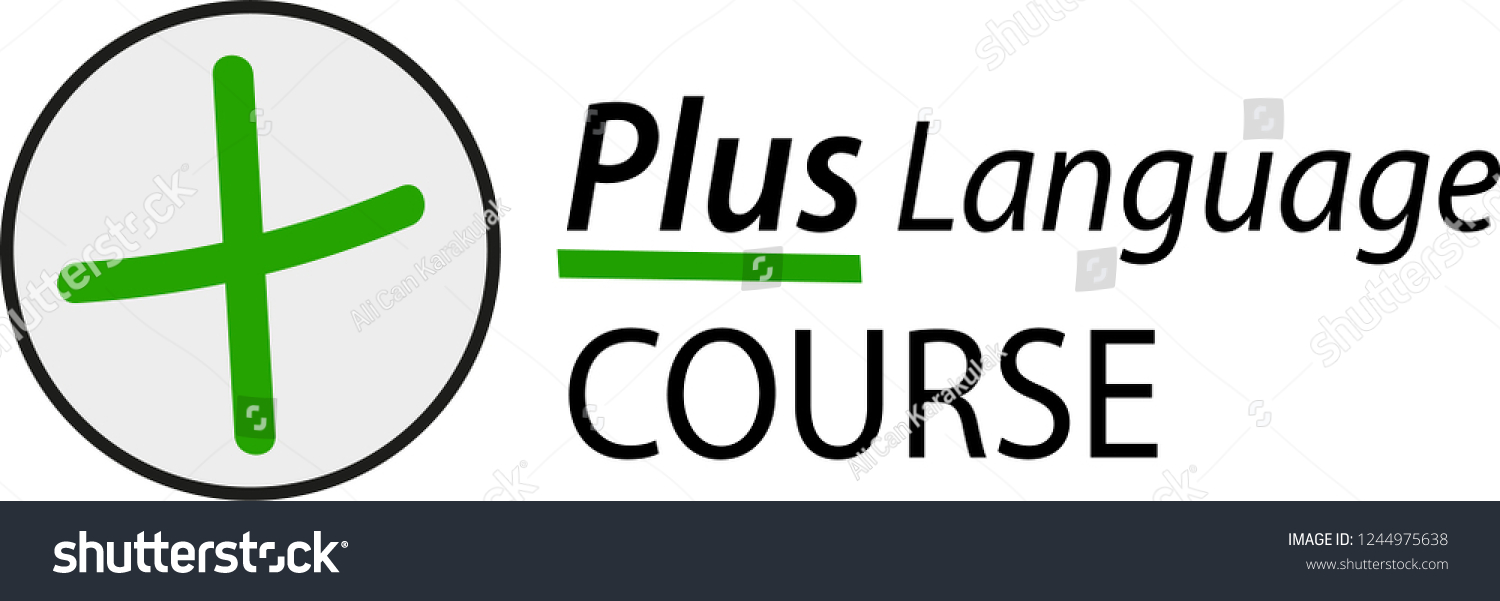 Plus Language Course Logo Banner Workout Stock Vector (Royalty Free ...