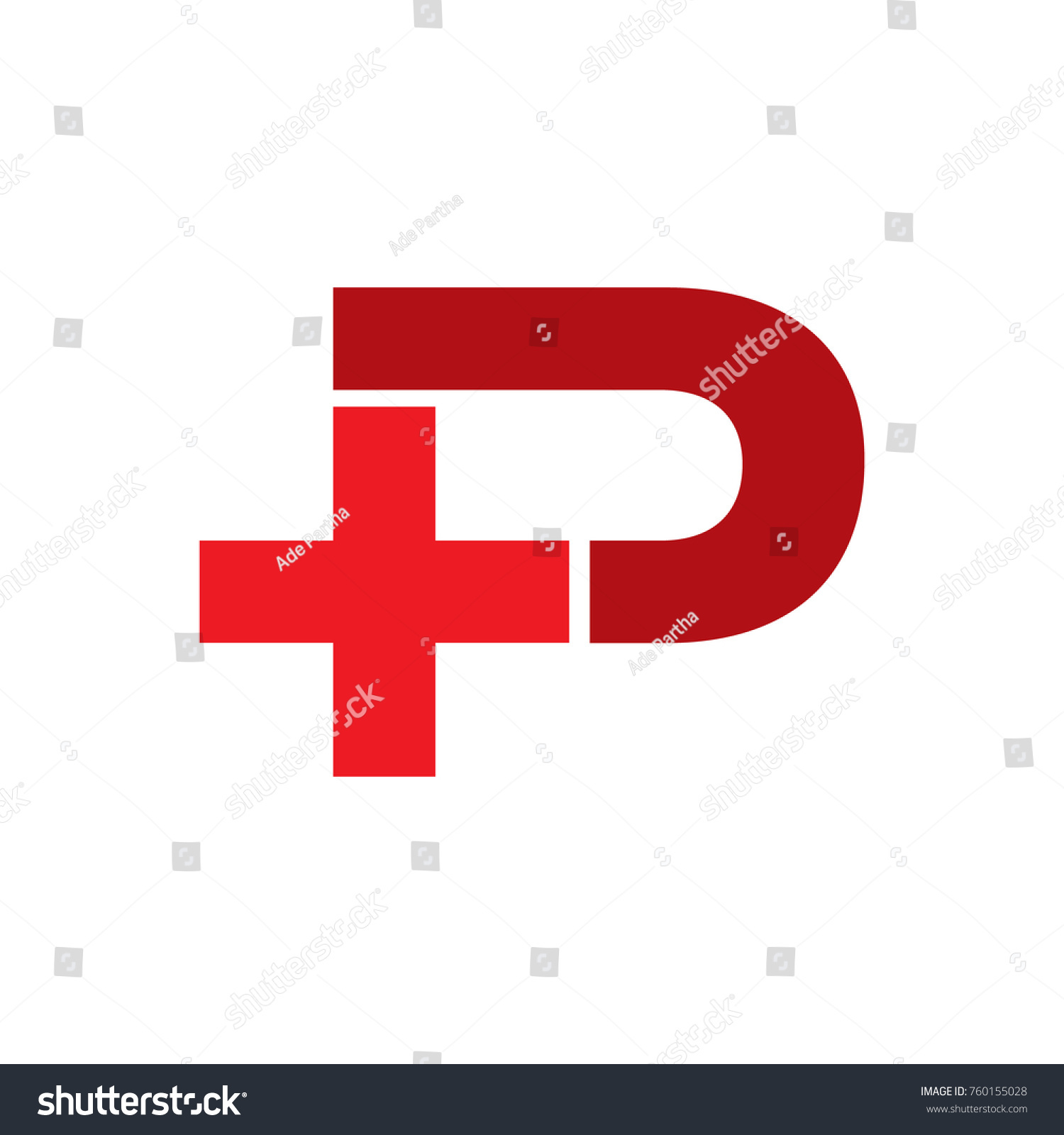 Plus Letter P Logo Icon Stock Vector (Royalty Free) 760155028