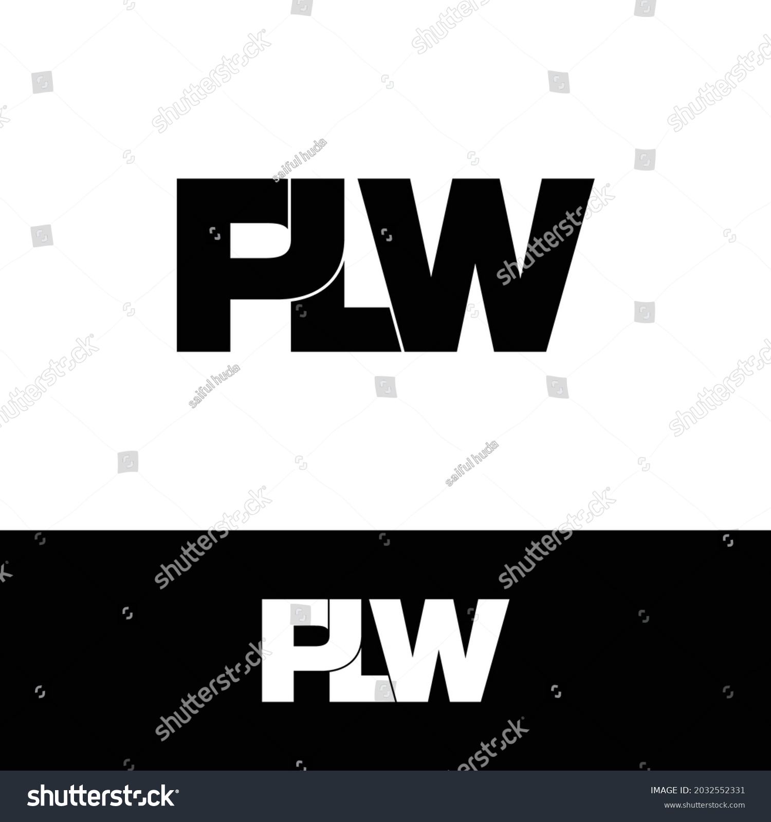 Plw Letter Monogram Logo Design Vector Stock Vector (Royalty Free ...