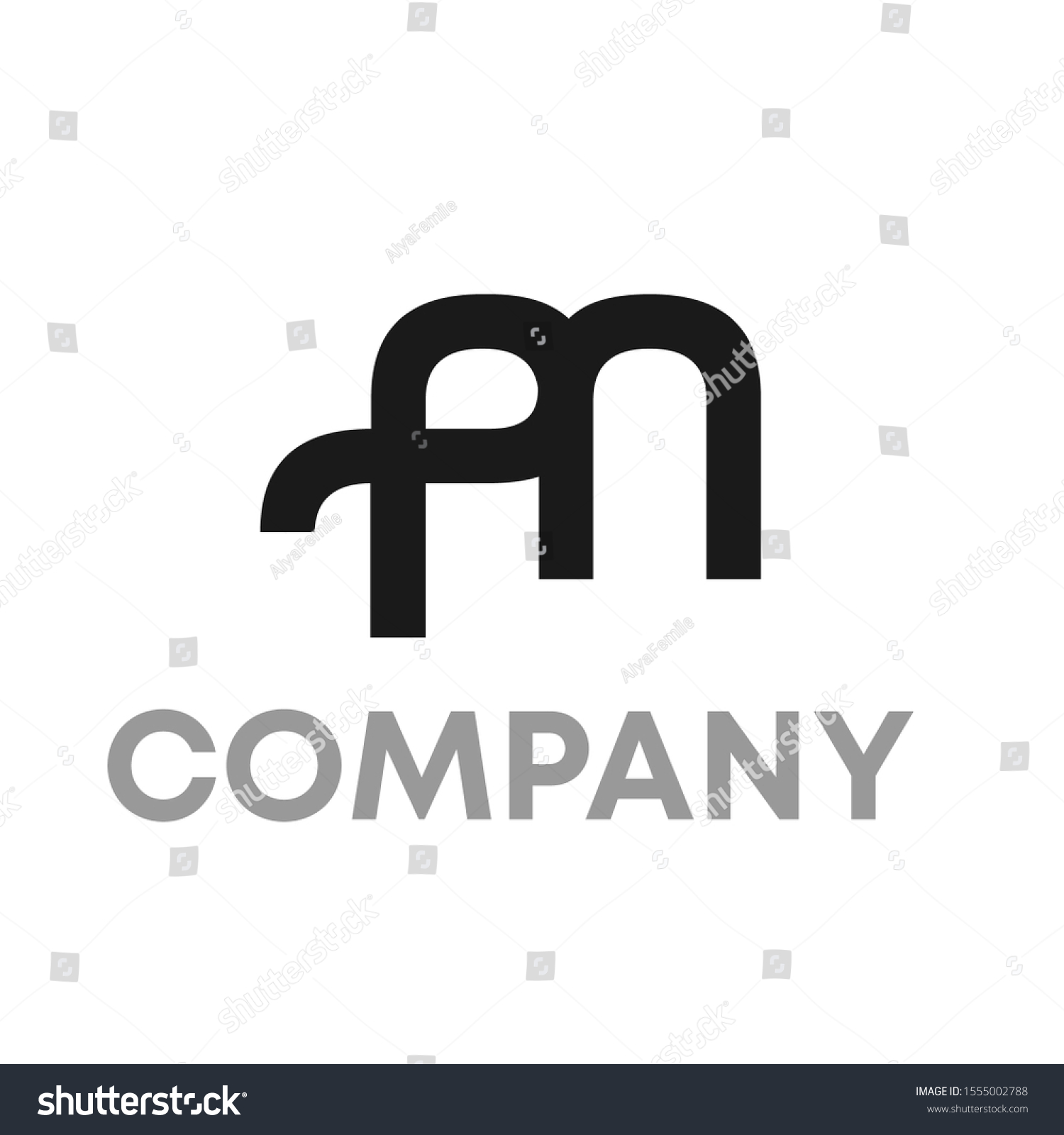 Pm Logo Vector Design Sign Template Stock Vector (Royalty Free ...