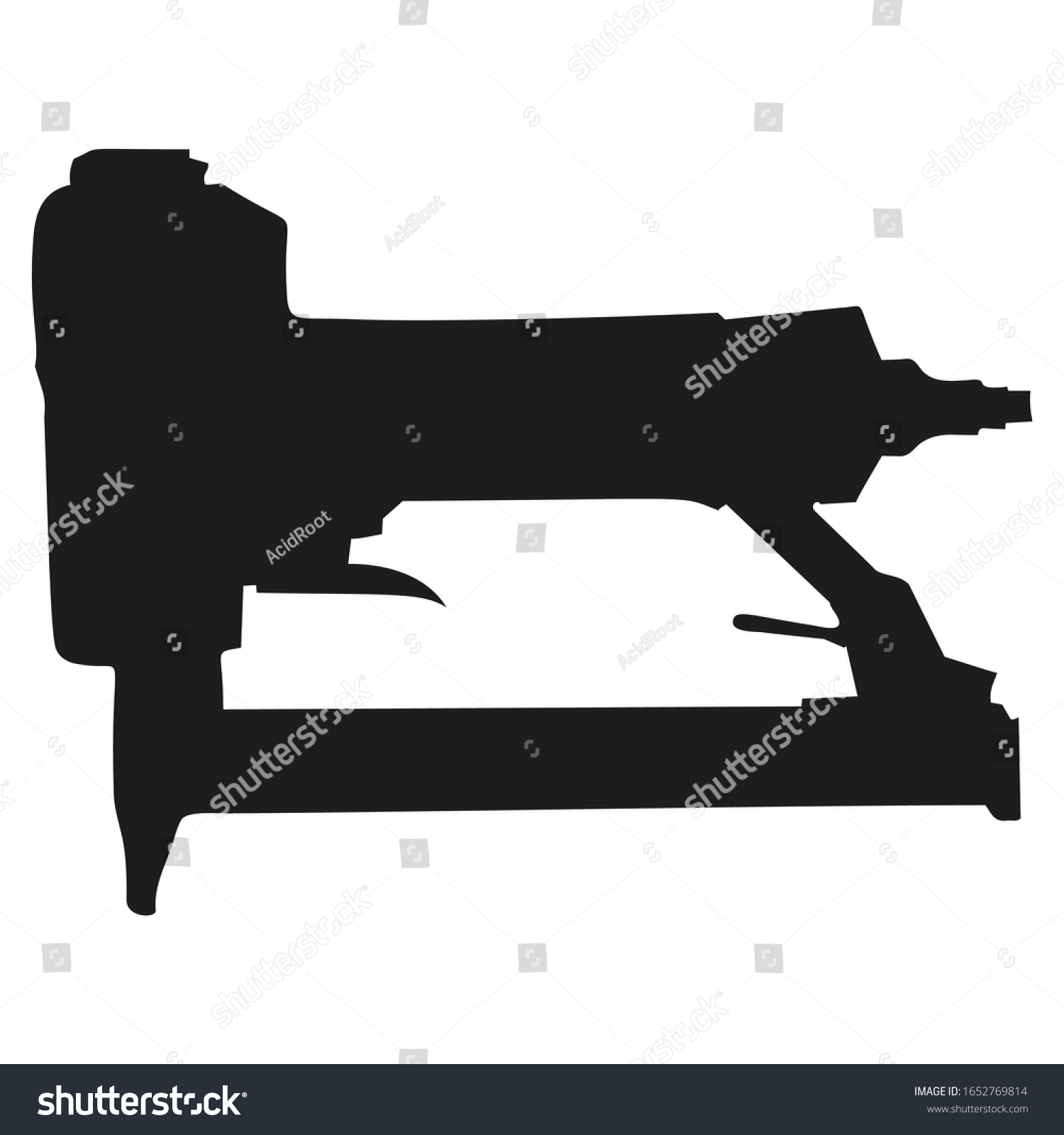 Pneumatic Stapler Vector Icon Black Silhouette: เวกเตอร์สต็อก (ปลอดค่า ...