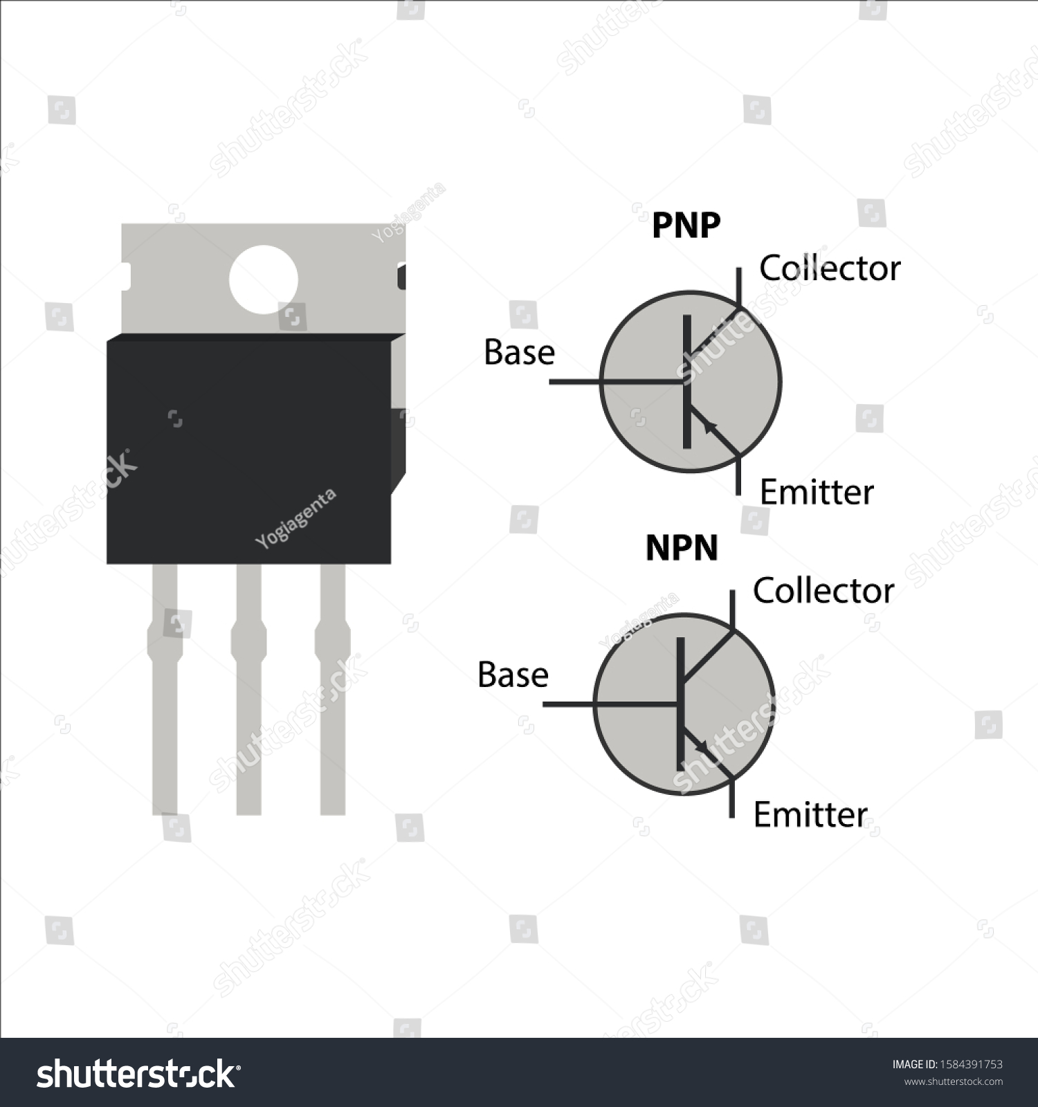 Pnp Npn Transistor Electronic Component Stock Vector (Royalty Free ...