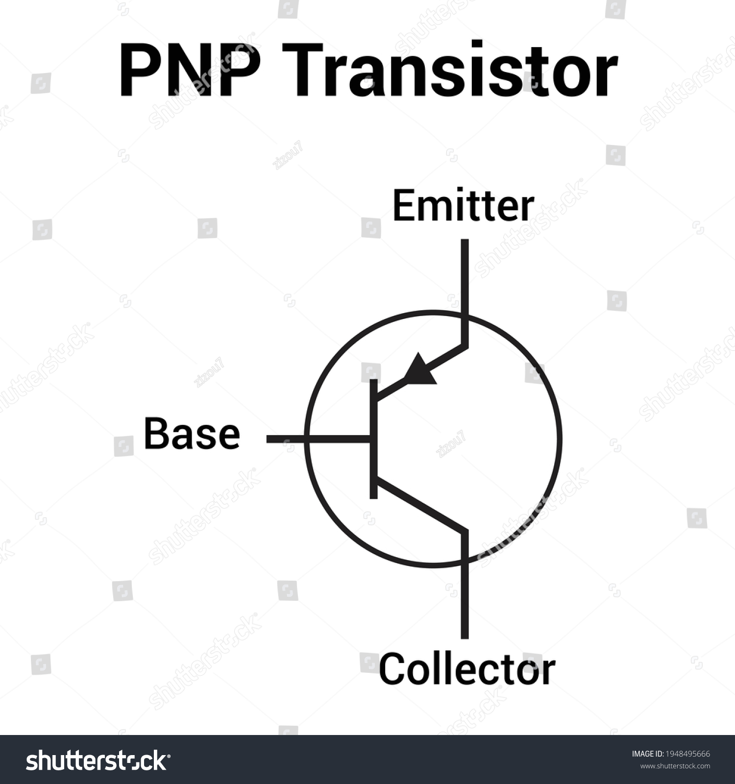 Pnp Transistor Schematic Symbol Vector Stok Vektör (Telifsiz) 1948495666
