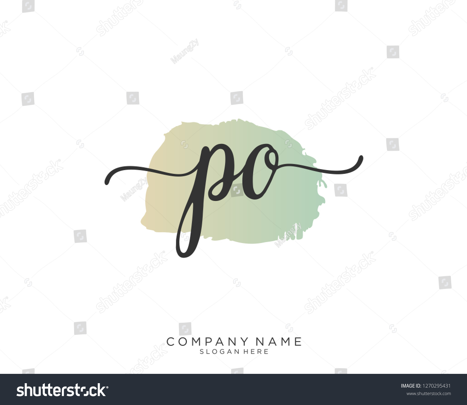 Po P O Initial Handwriting Logo Stock Vector (Royalty Free) 1270295431 ...
