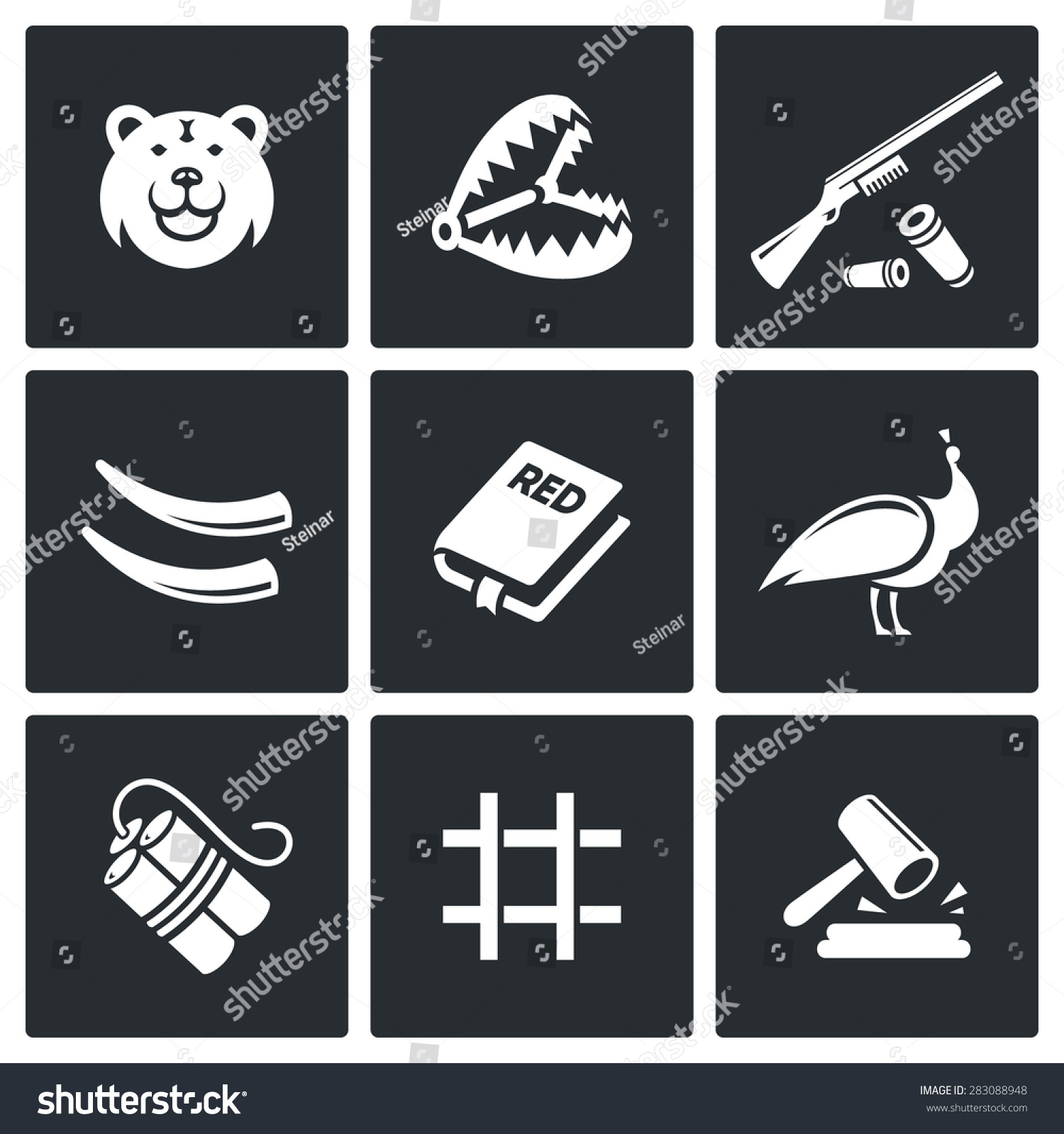 Poaching Icons Vector Illustration Stock Vector (Royalty Free) 283088948