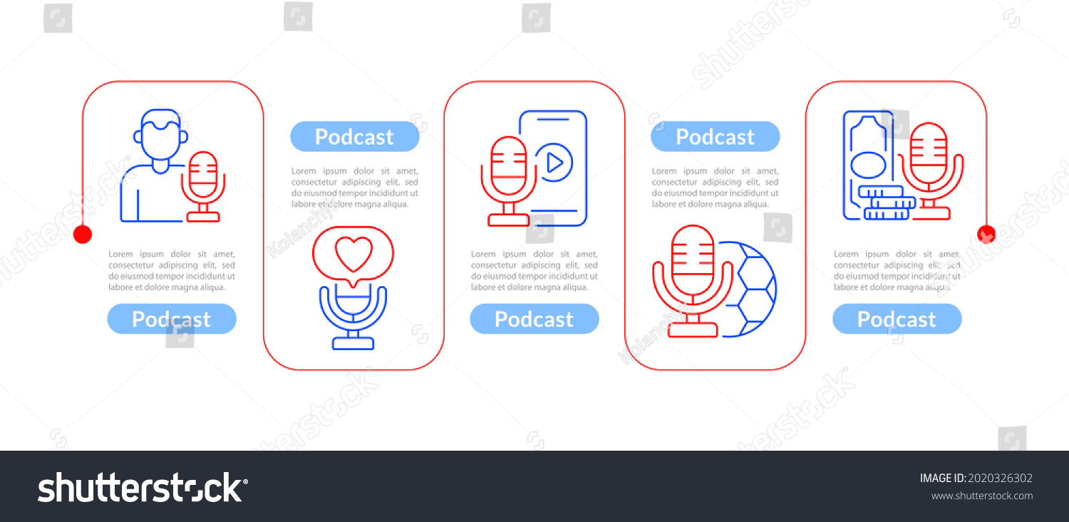 Podcast Design Elements Vector Infographic Template Stock Vector ...
