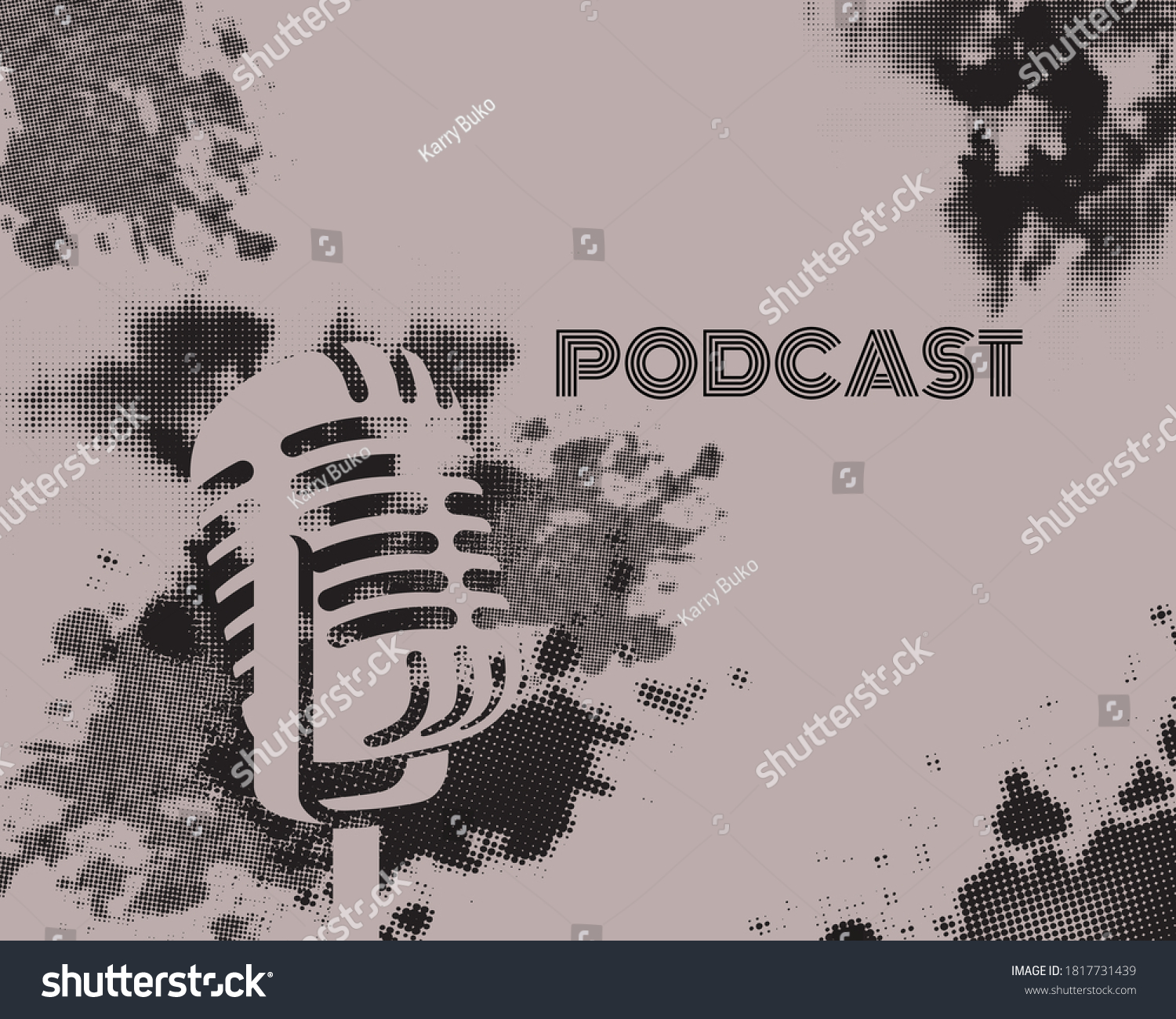 Podcast Microphone Dark Texture Background: เวกเตอร์สต็อก (ปลอดค่า ...