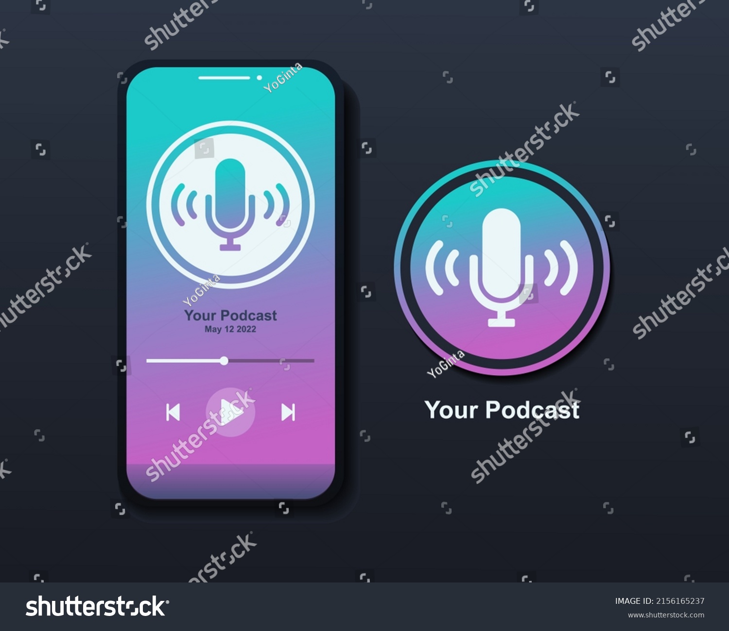 Podcast Mobile App Vector Illustration Stock Vector (Royalty Free ...
