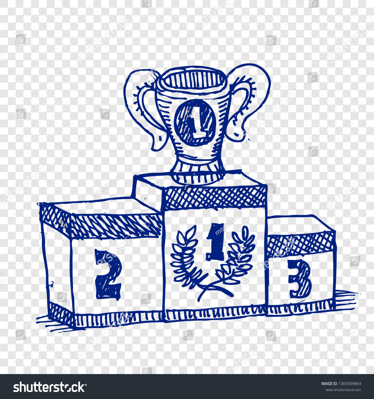 Podium Winner Sketch Stock Vector (Royalty Free) 1365009869