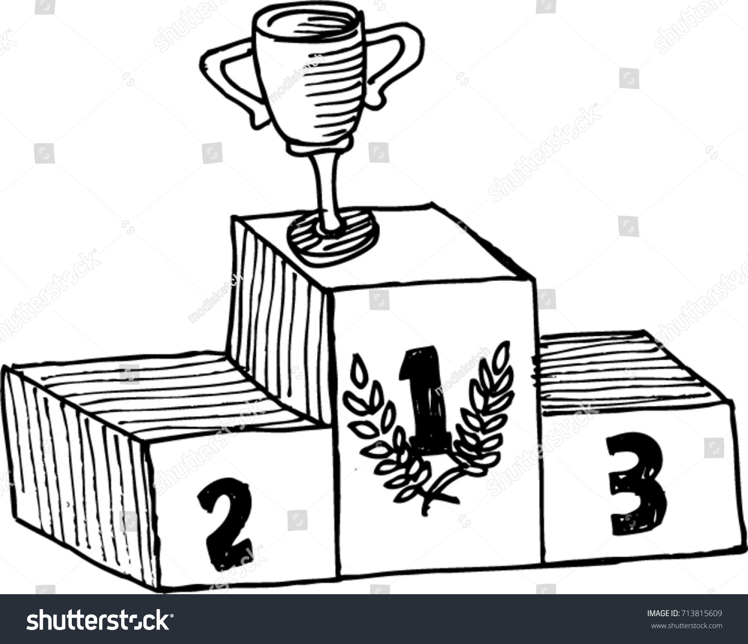 Podium Winner Sketch Stock Vector (Royalty Free) 713815609