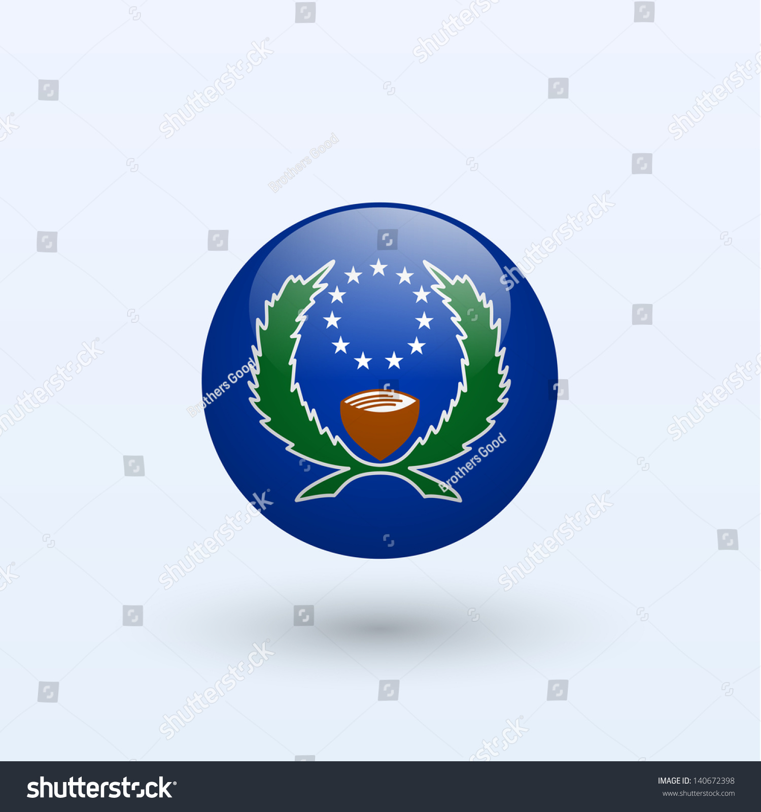 Pohnpei Round Flag Vector Illustration Stock Vector (Royalty Free ...